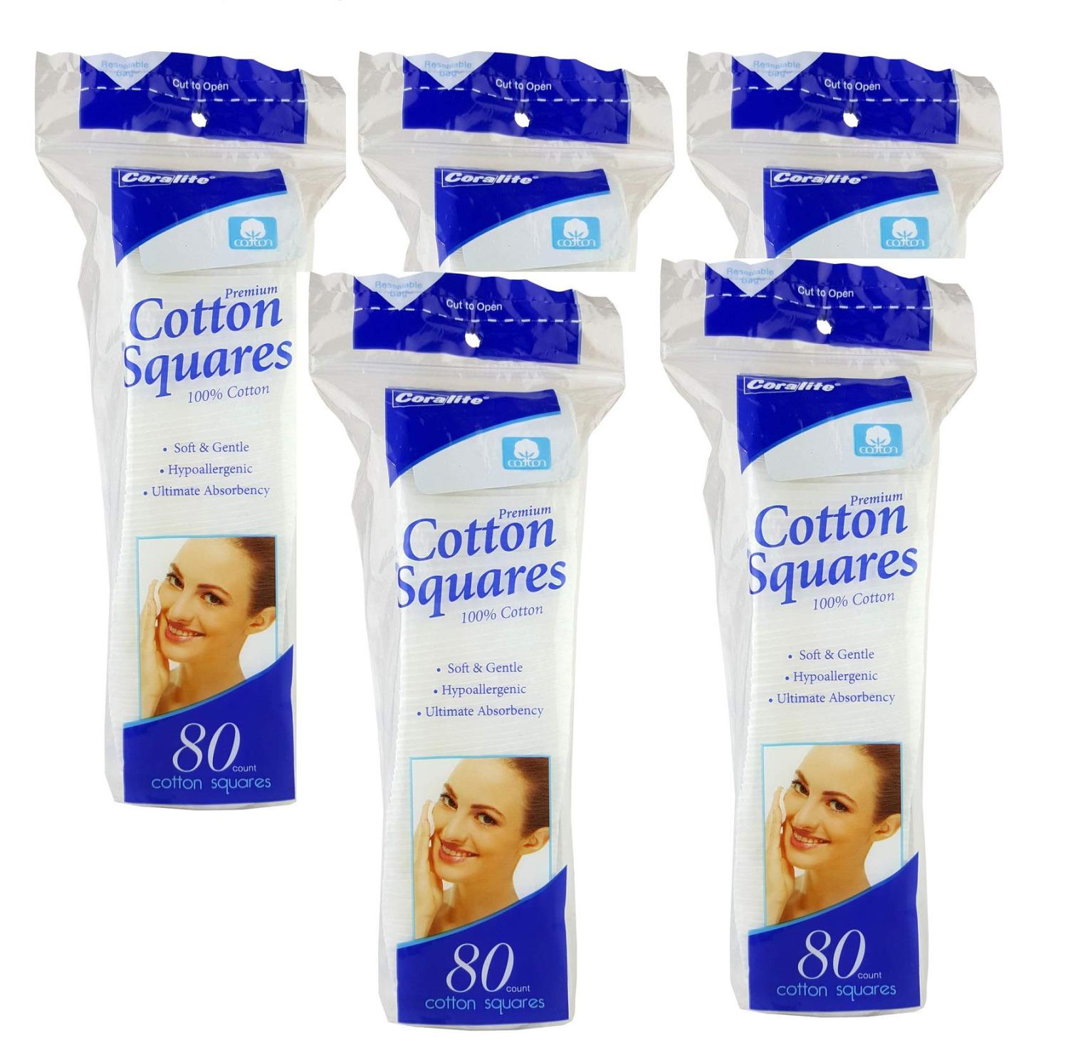 Premium 100% Cotton Squares - 400 Count | Soft & Absorbent Cotton Pads ...