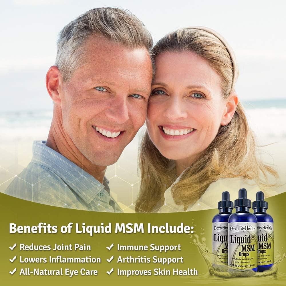 Dexterity Health Liquid MSM Drops 3-Pack - 4 oz. Dropper Bottles, Vegan ...