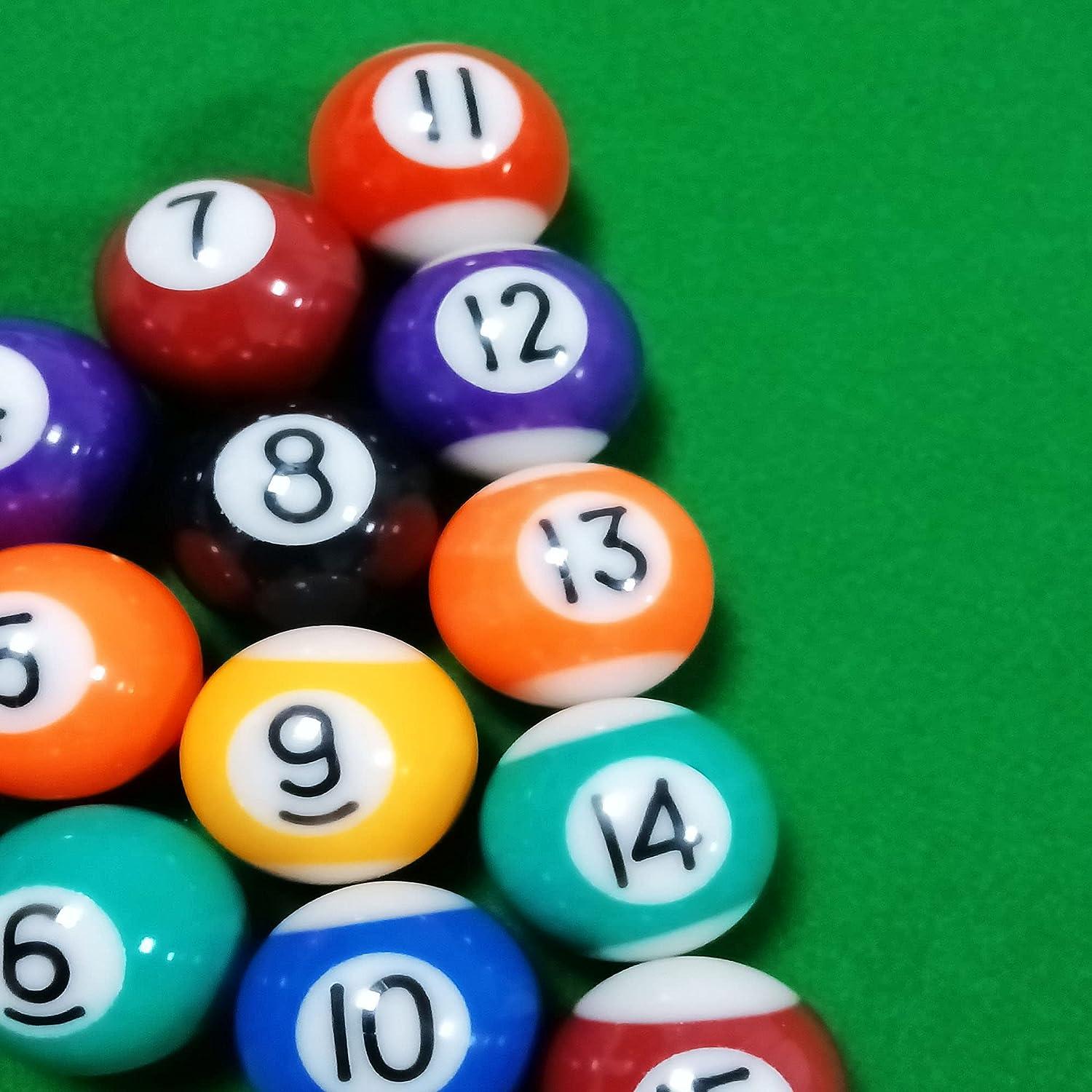 YINIUREN 32MM Mini Pool Balls Set - American Style Resin Balls for 20 ...