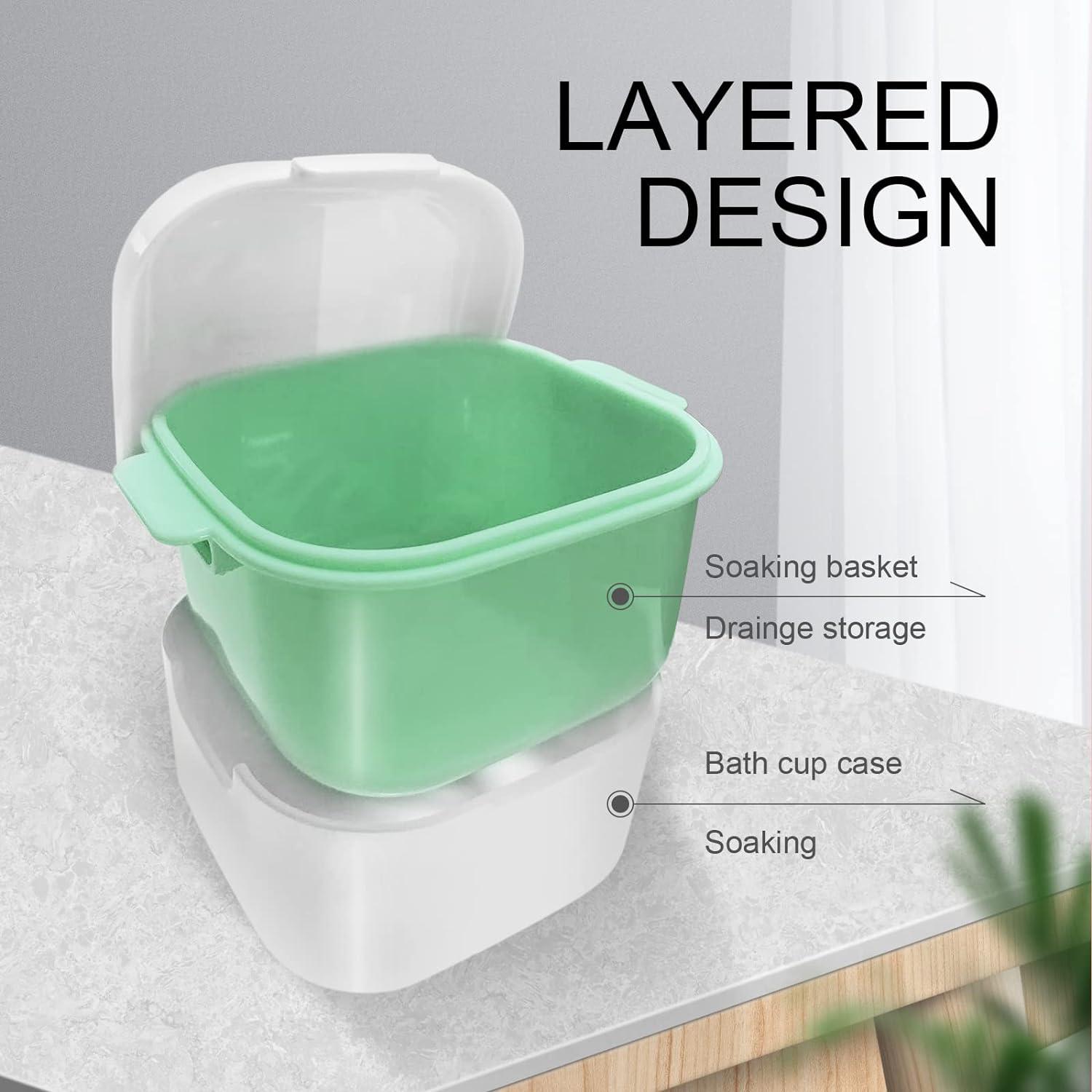 DIDATOOL Denture Cup Denture Bath Denture Cups for Soaking Dentures ...