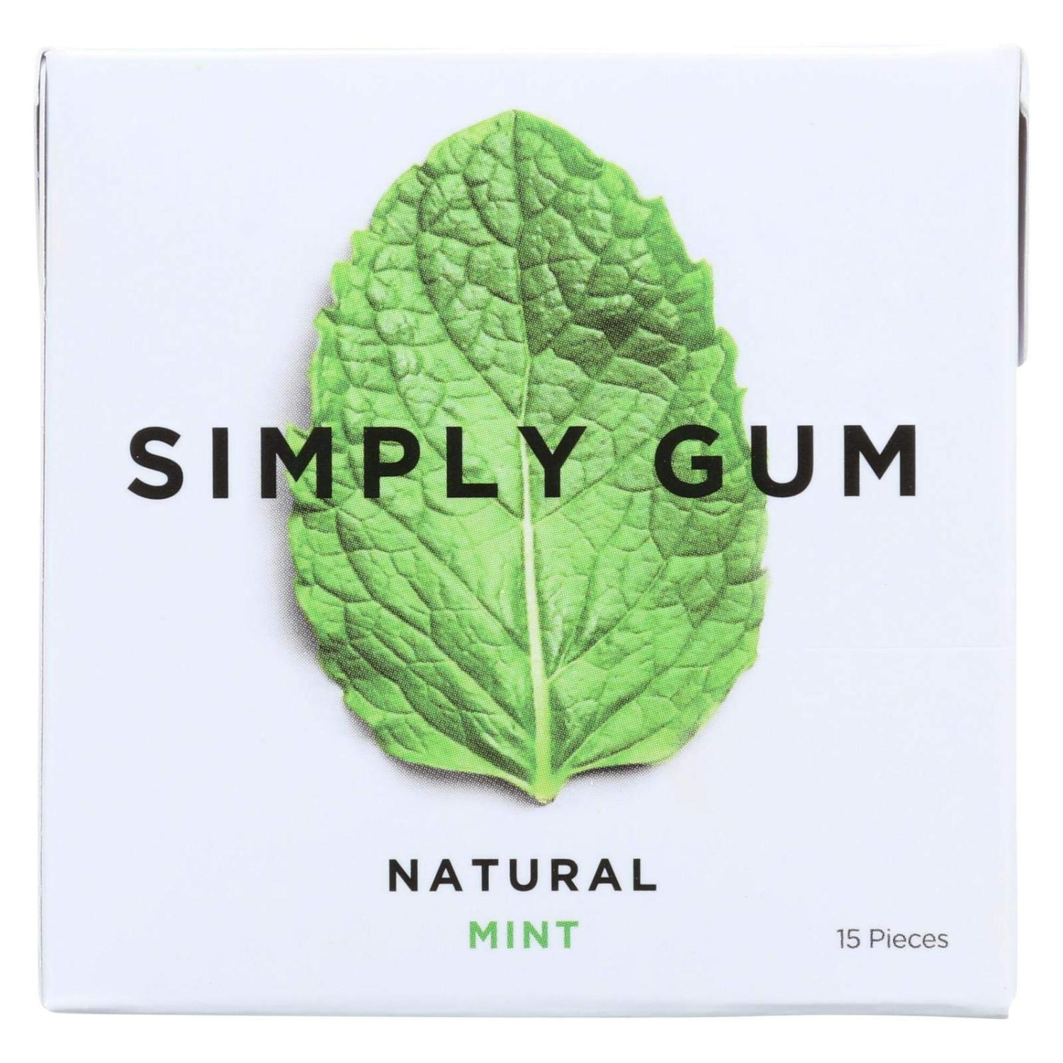 Simply Gum All Natural Mint Gum - Pack of 12 | 15 Count | Healthy ...