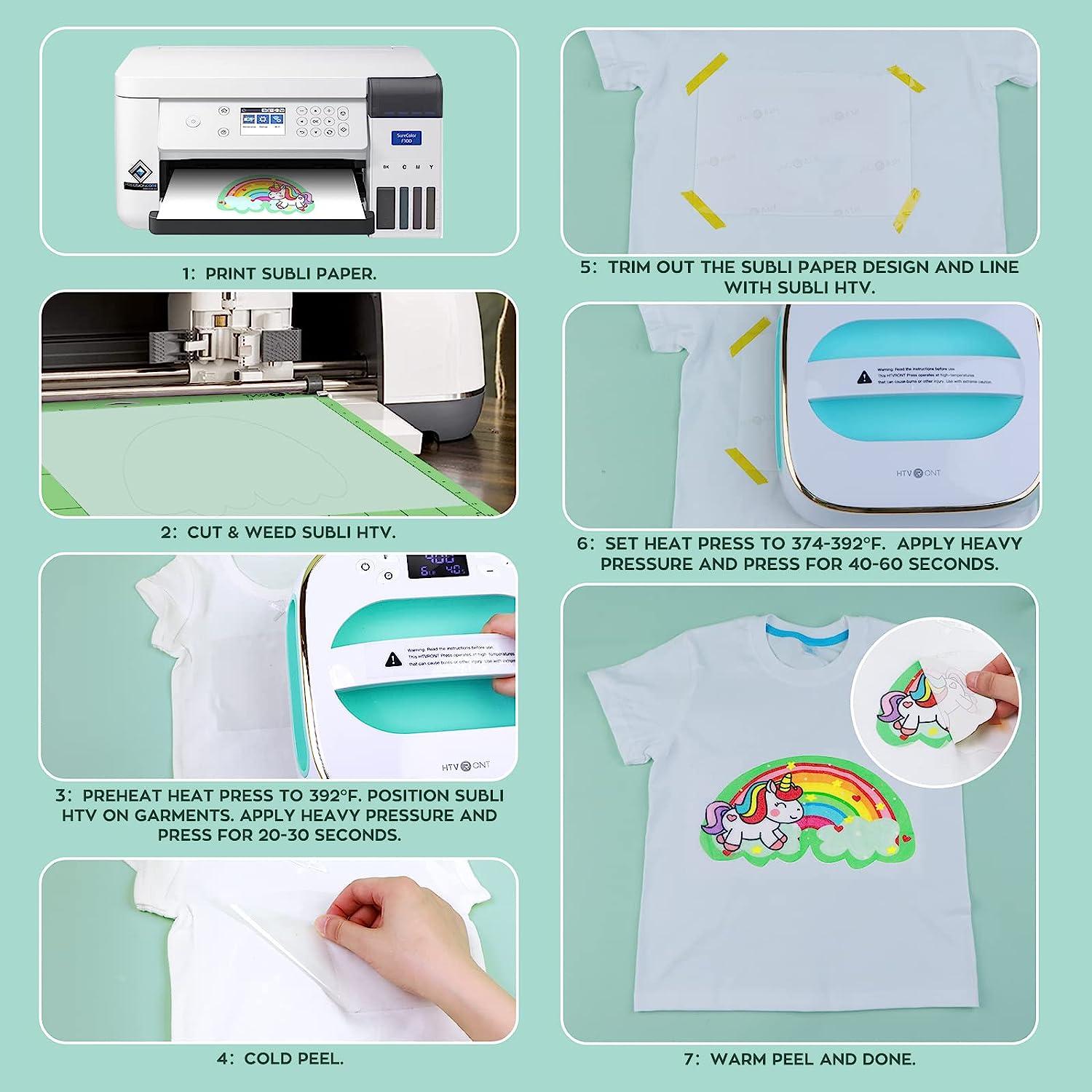 HTVRONT Clear Sublimation Vinyl 12 X 5FT - Wash Durable Matte HTV for ...