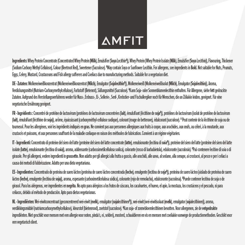 Amfit Nutrition Whey Protein Powder - Strawberry Flavour 2.27kg (75 ...