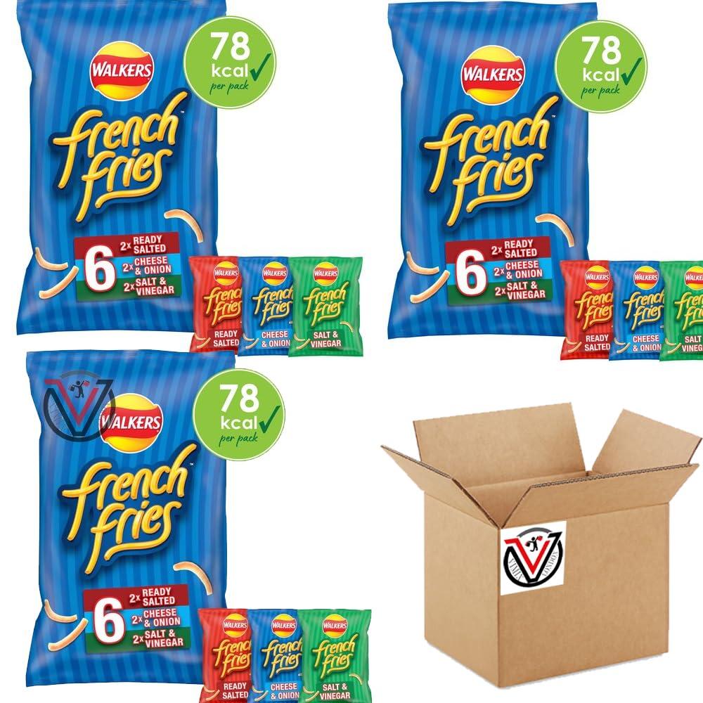 03 x Walkers French Fries Crispy Potato Snacks Variety Pack 6 x 18g ...