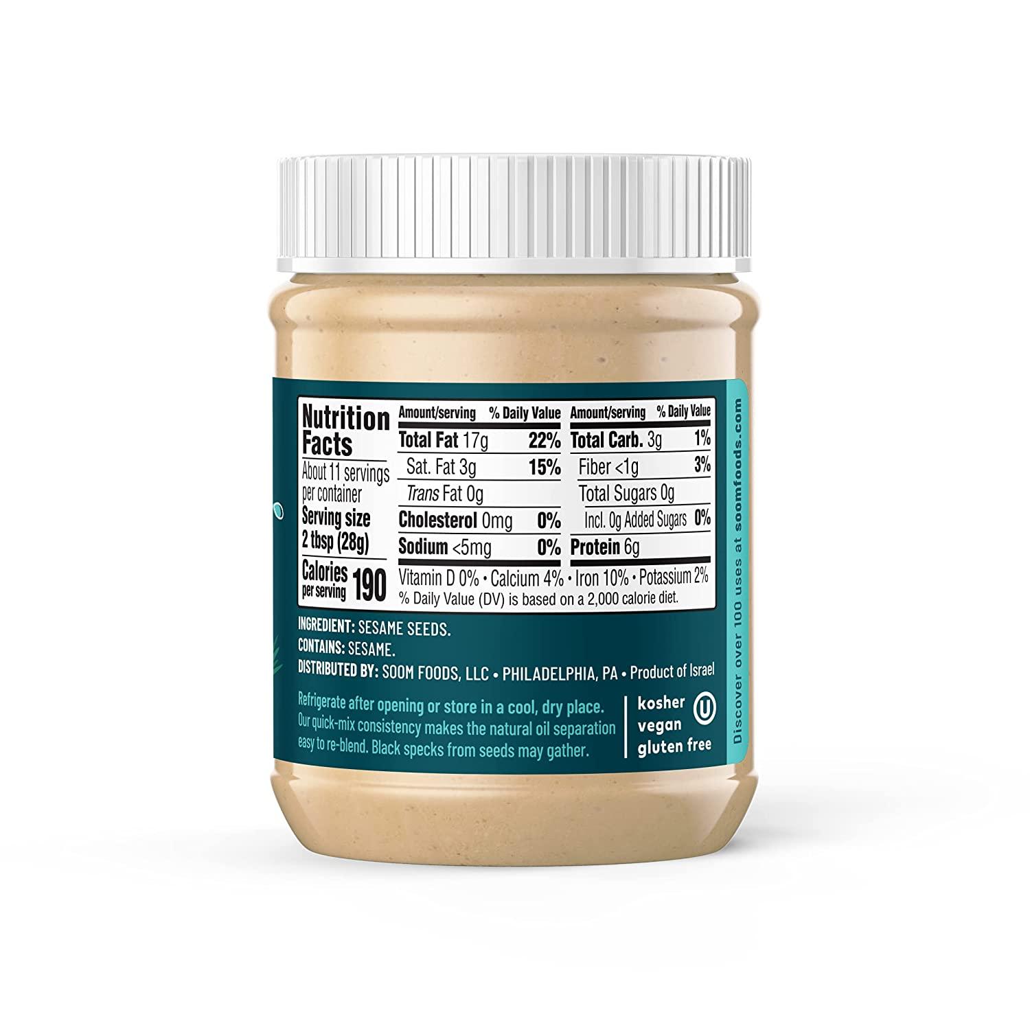 Soom Foods Pure Ground Sesame Tahini Paste Sampler - Single-Source ...