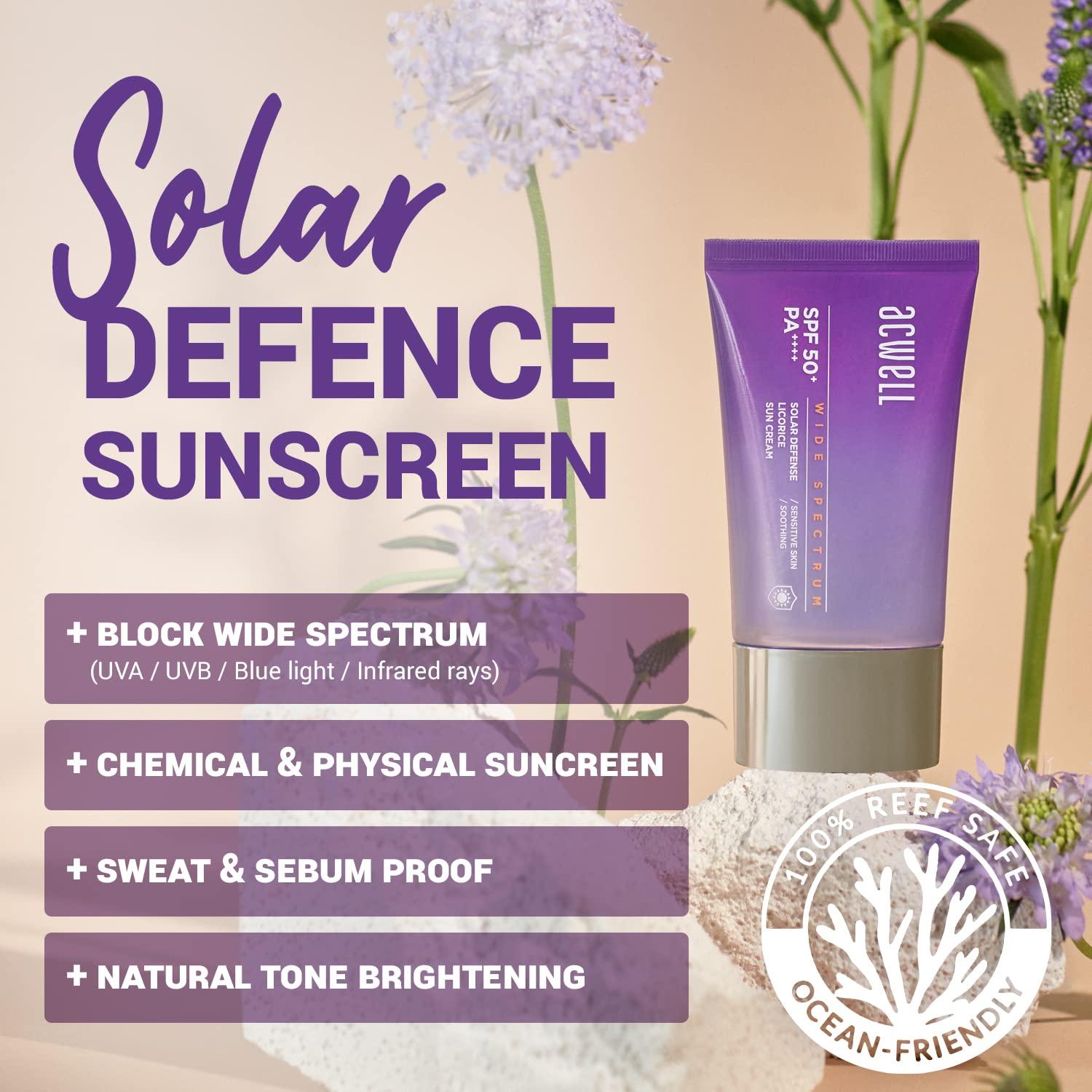ACWELL Solar Defence Licorice Sunscreen SPF 50+ PA++++ 1.69oz | Anti ...