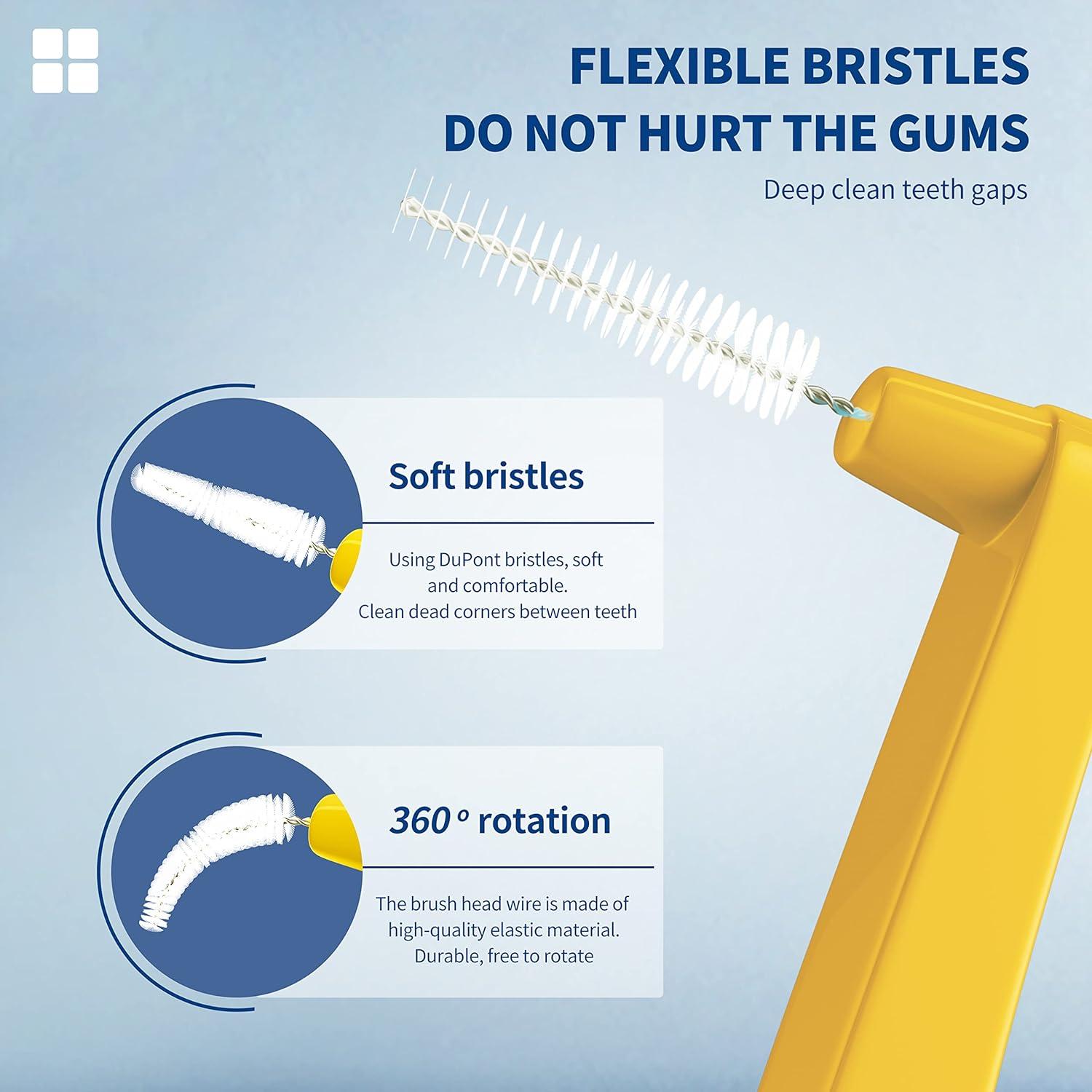 Kingubznis 80 Count Interdental Brush Cleaner - Dental Hygiene Brushes ...