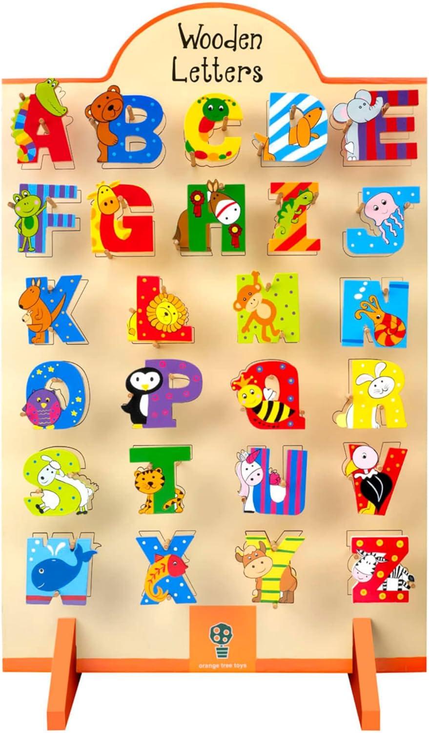 Orange Tree Toys Wooden Letter F - Frog Alphabet Animal Letter for ...