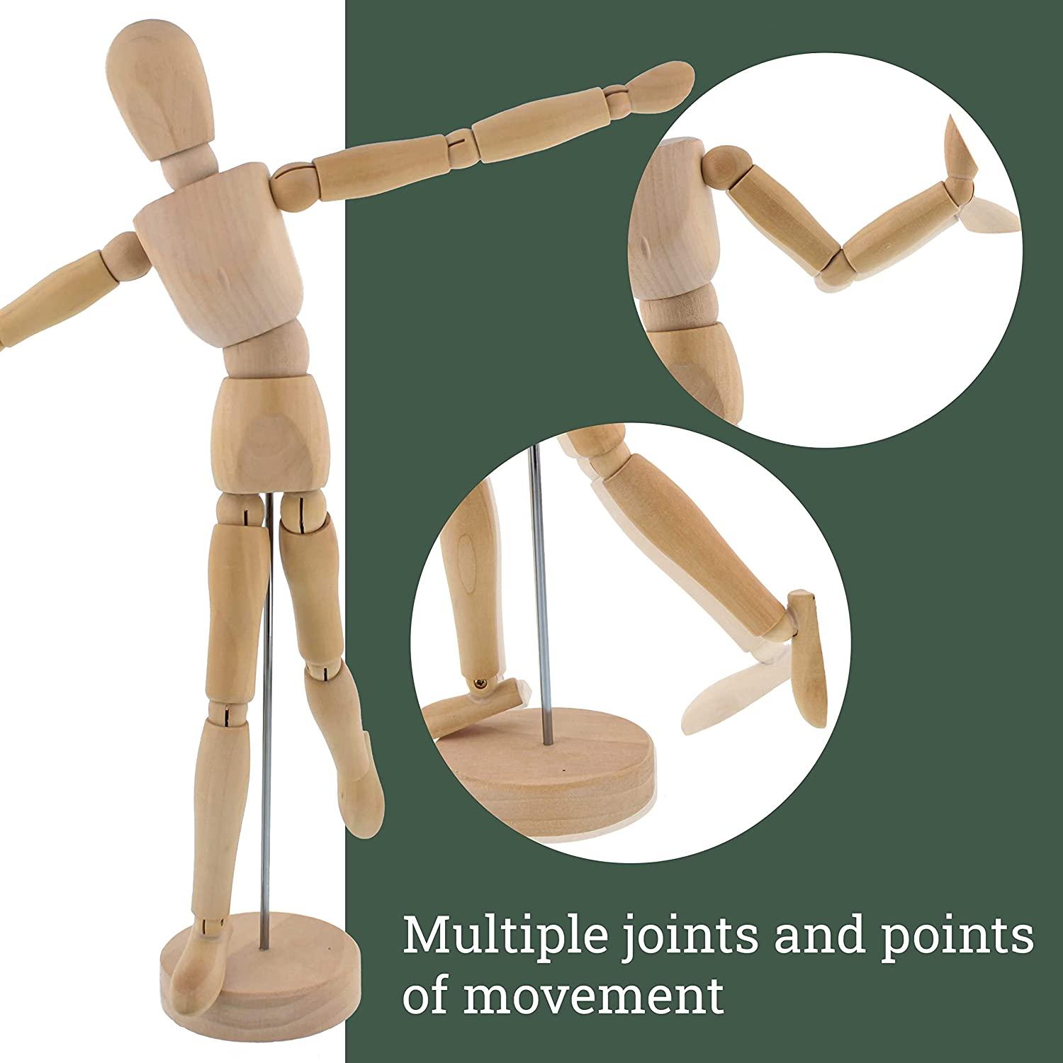 US Art Supply 12 Wood Artist Drawing Manikin with Flexible Body - Male ...