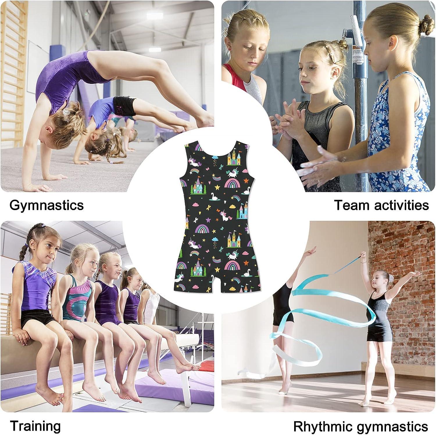 Girls Gymnastics Leotards with Shorts | Sparkle Dance Unitards ...