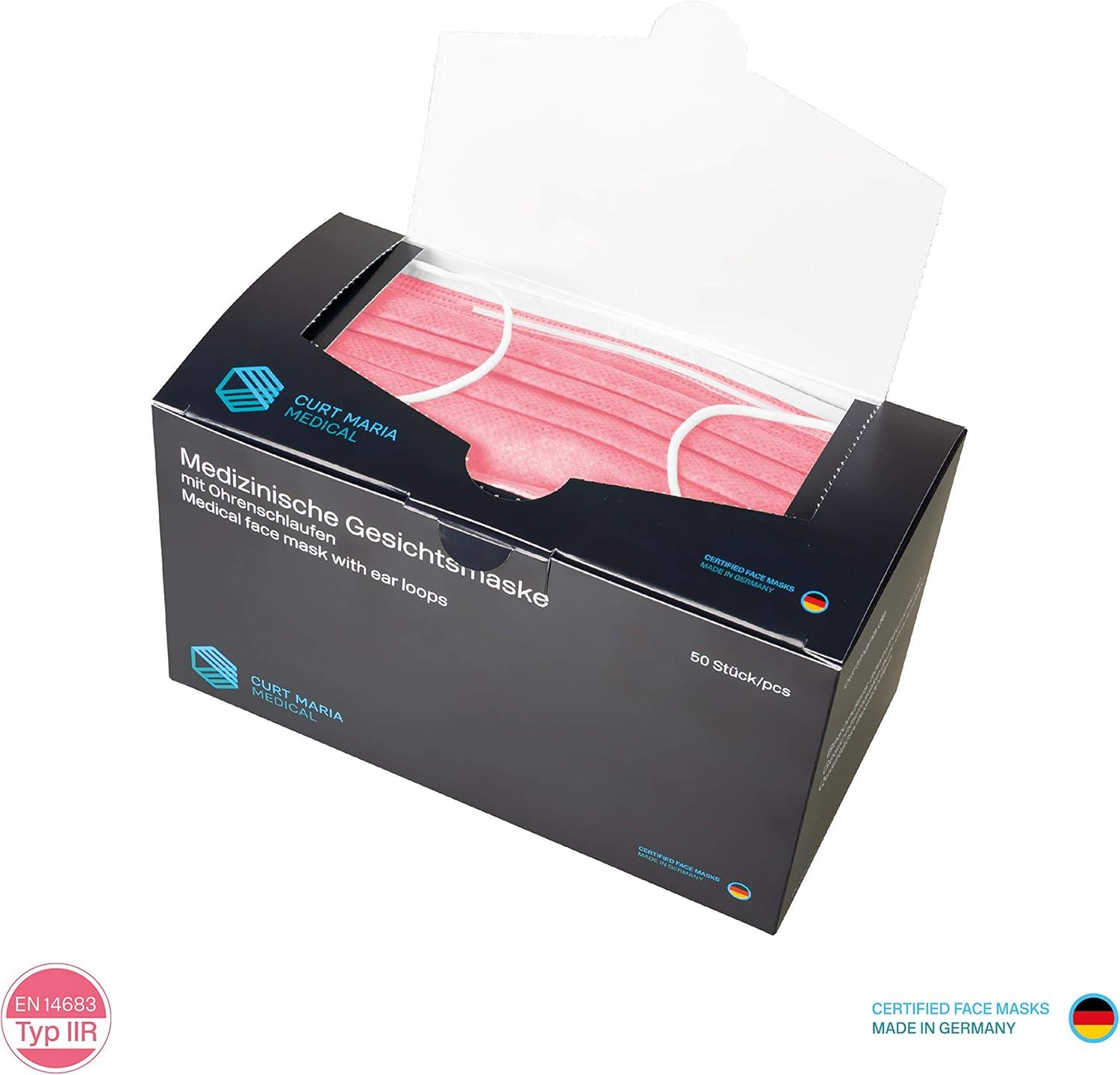 CURT MARIA MEDICAL 50 x Type IIR Disposable Surgical Masks - EN 14683 ...