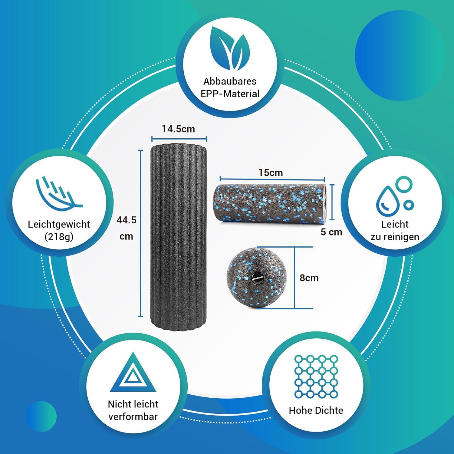 Fascia Roll Set - 3 Piece Removable Fascia Set with Ball & Roller for ...