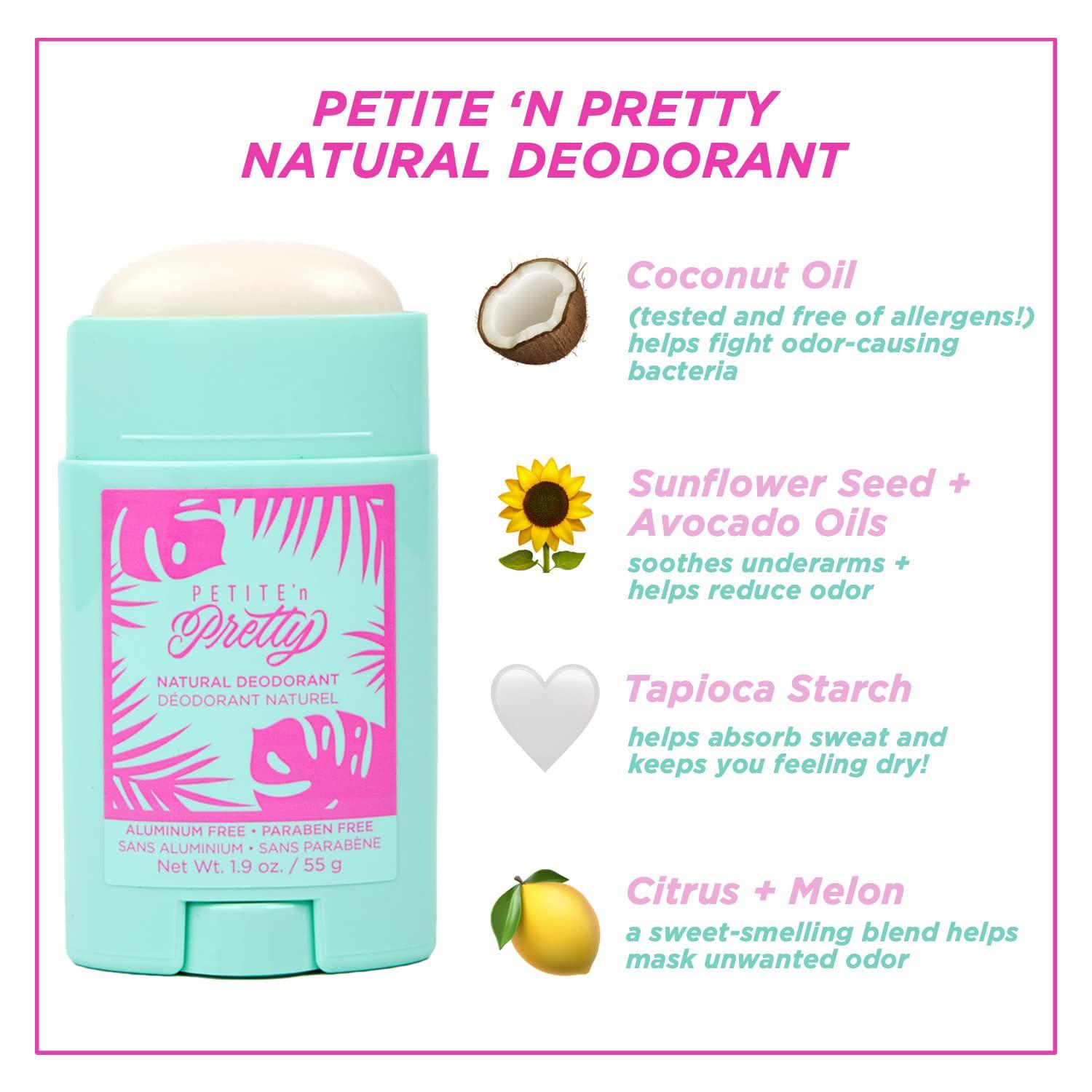 Petite 'n Pretty 2-Pack Natural Deodorant for Kids, Tweens & Teens ...