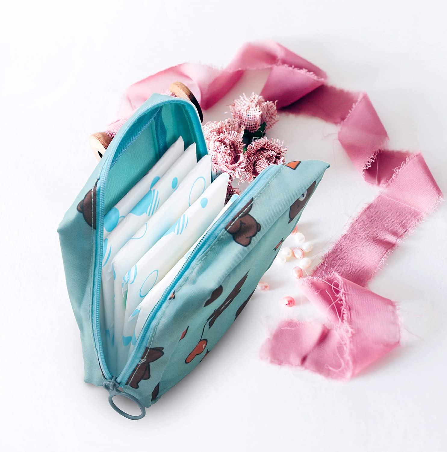 Blue Sanitary Napkin Storage Bag Menstrual Cup Pouch - Portable ...