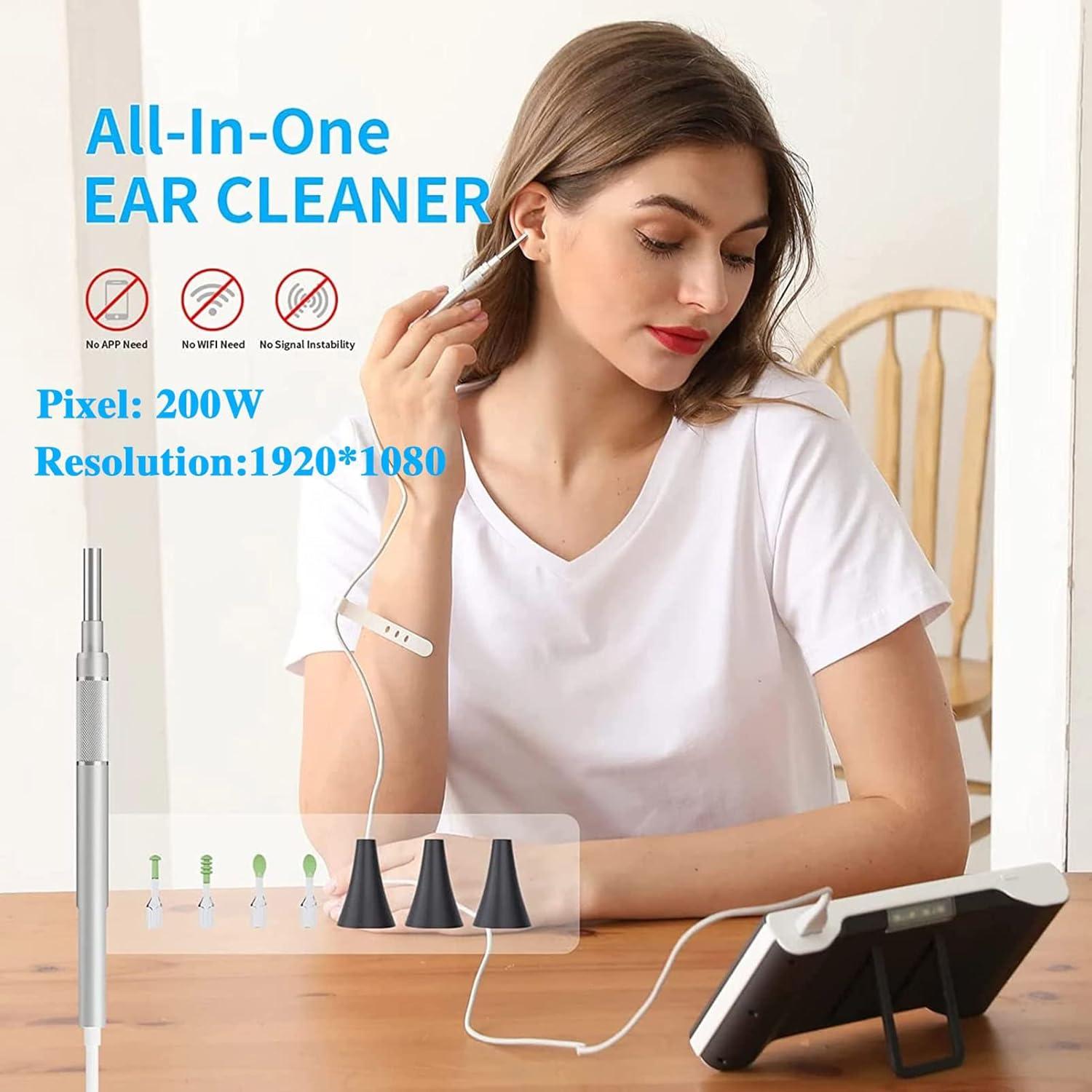 Visual Ear Spoon Endoscope with LED Lights - 7-inch HD Screen Otoscope ...