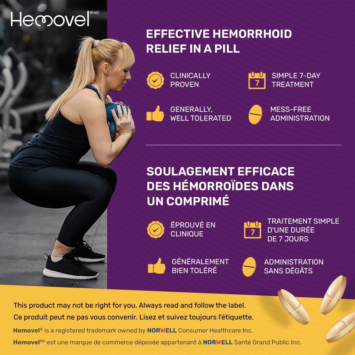 HEMOVEL Hemorrhoidal Oral Treatment - Clinically Proven Mess-Free ...