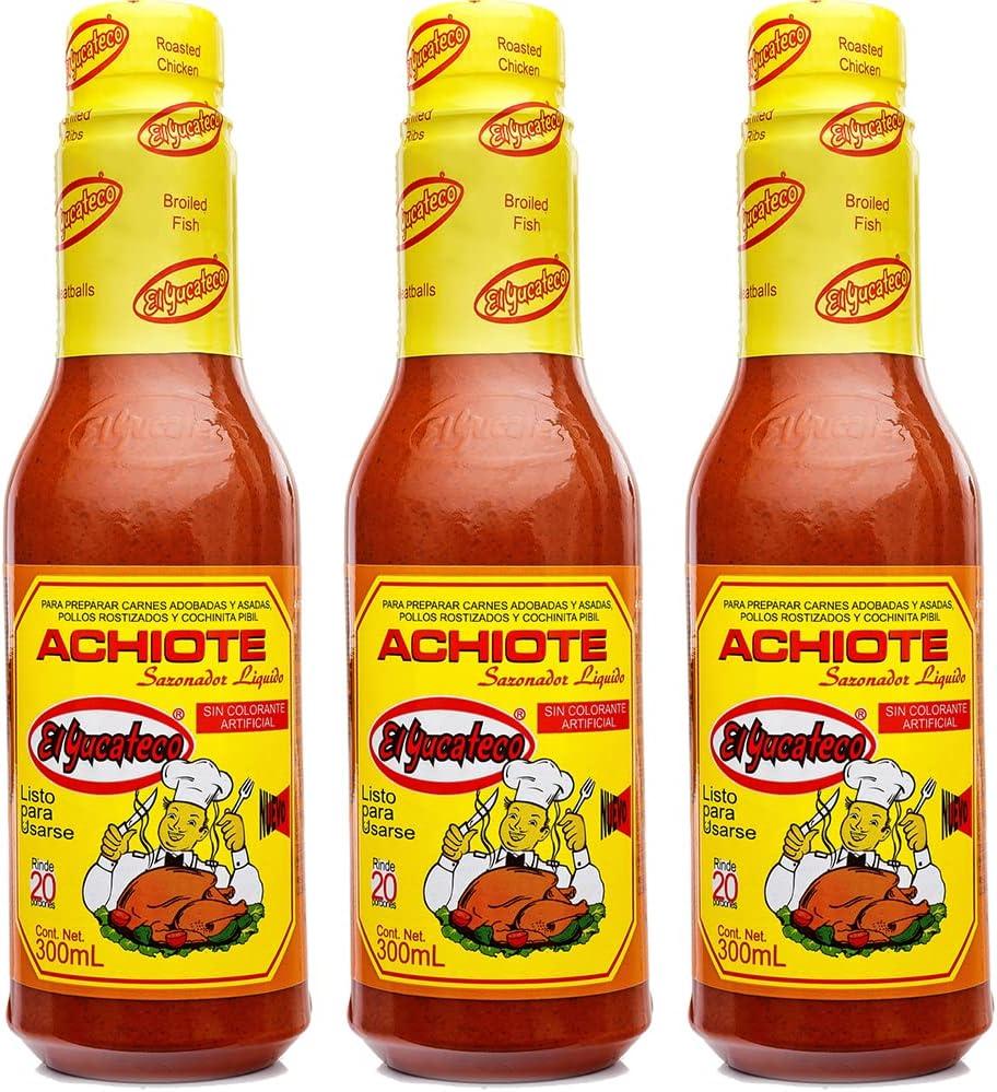 El Yucateco Achiote Liquid 300ml (Pack 3) / Mexican Achiote Liquid ...
