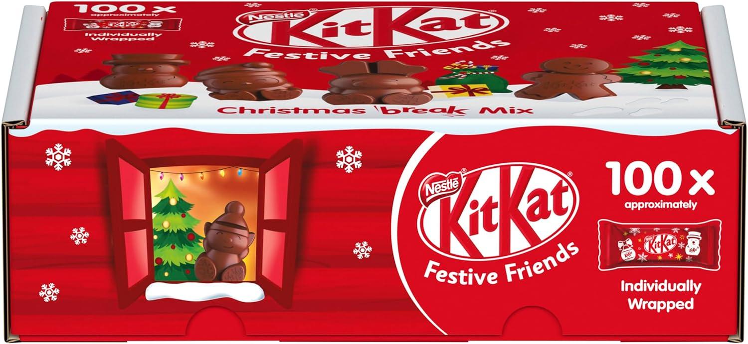 Nestle Kit Kat Christmas Friends 100 Assorted Milk Chocolate Christmas ...