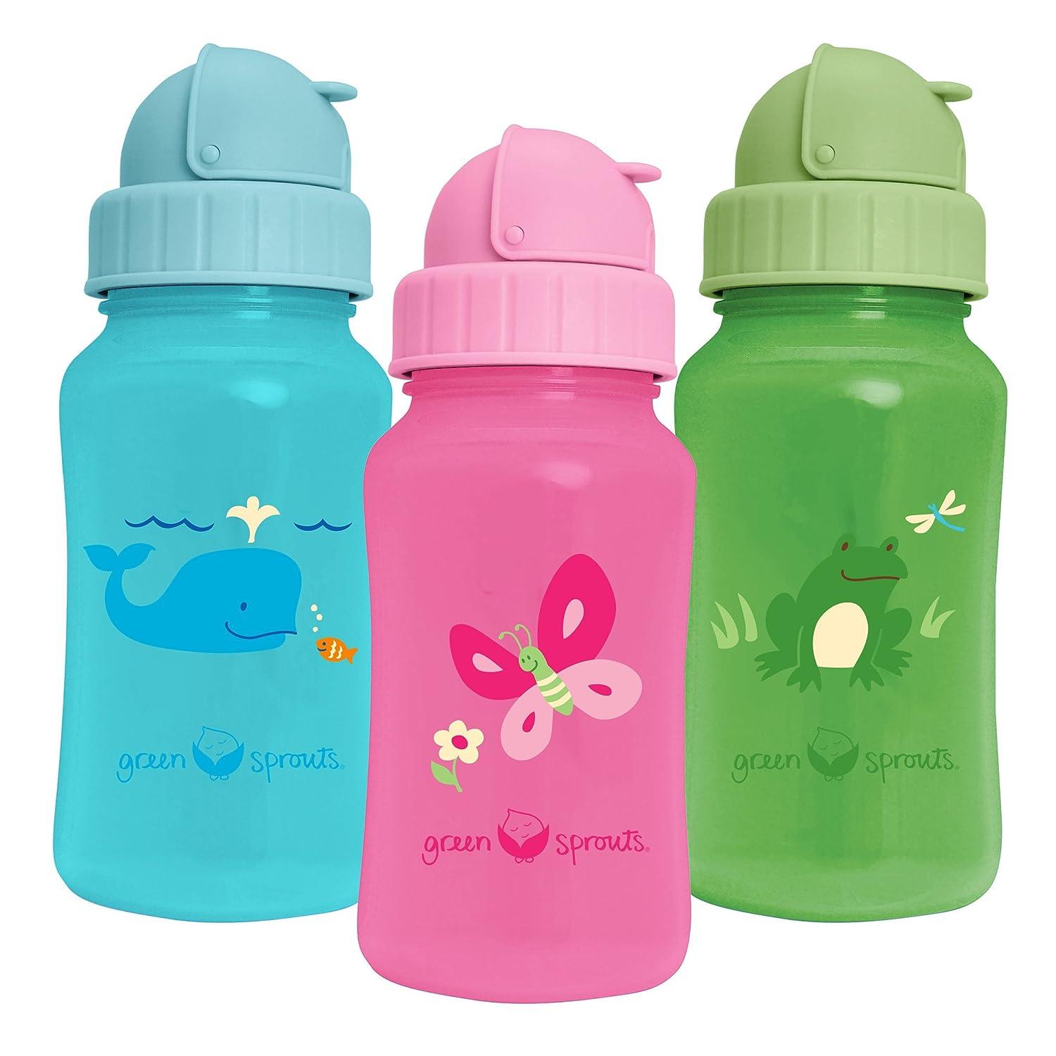 green sprouts Silicone Straw Bottle | Promotes Oral Development | Spill ...
