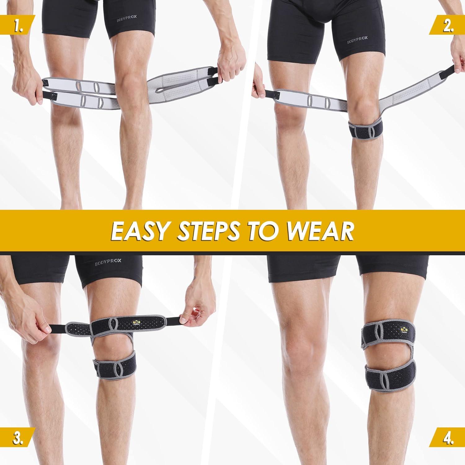 Patellar Tendon Support Strap 2 Pack - Reduce Knee Pain with Patella ...