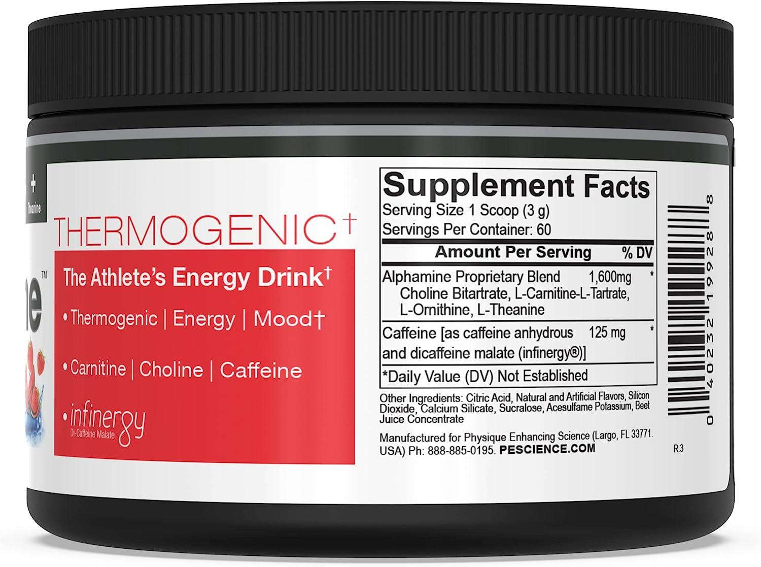 PEScience Alphamine Weight Loss Energy Powder - Melon Berry Twist 60 ...
