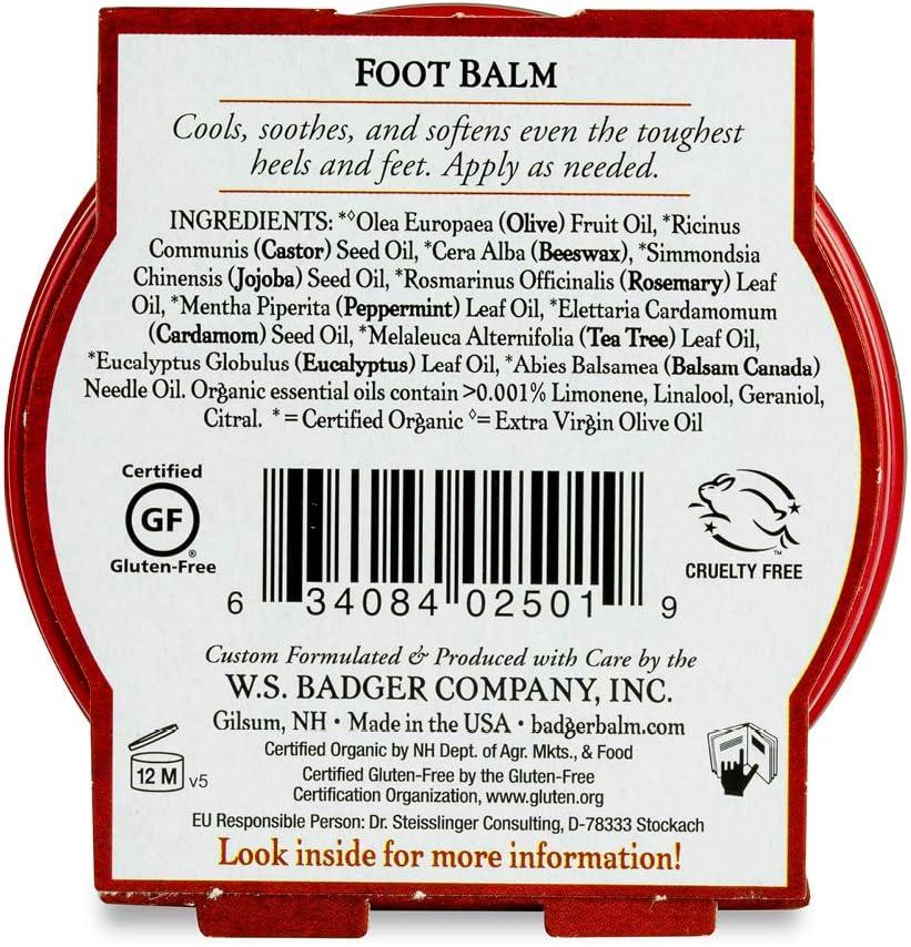 Badger Foot Balm Tin 2 oz - Soothing and Nourishing Natural Foot Care ...