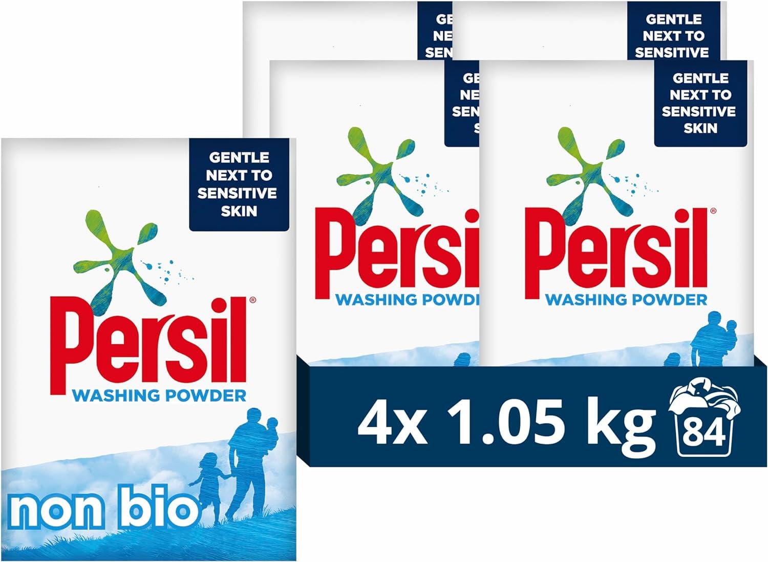 Persil Non Bio Washing Powder 100% recyclable pack for stain removal ...