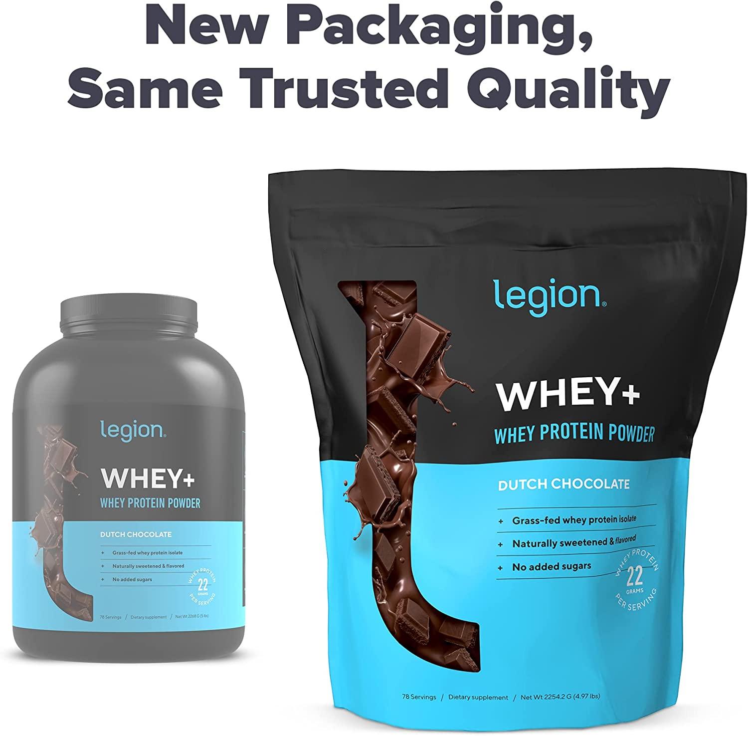Legion Whey+ Grass Fed Whey Isolate Protein Powder - Non-GMO, Lactose ...