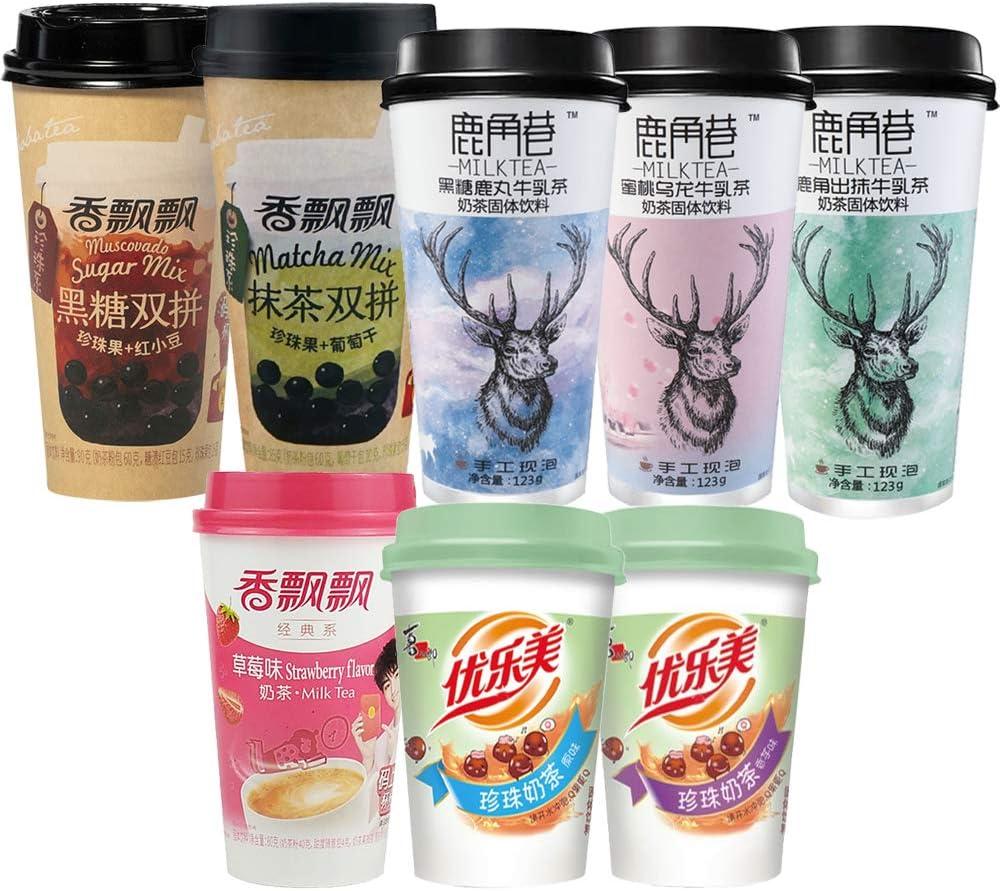 Tasty Bubble Milk Tea Box Assorted 8 Flavor (Matcha Peach Strawberry ...