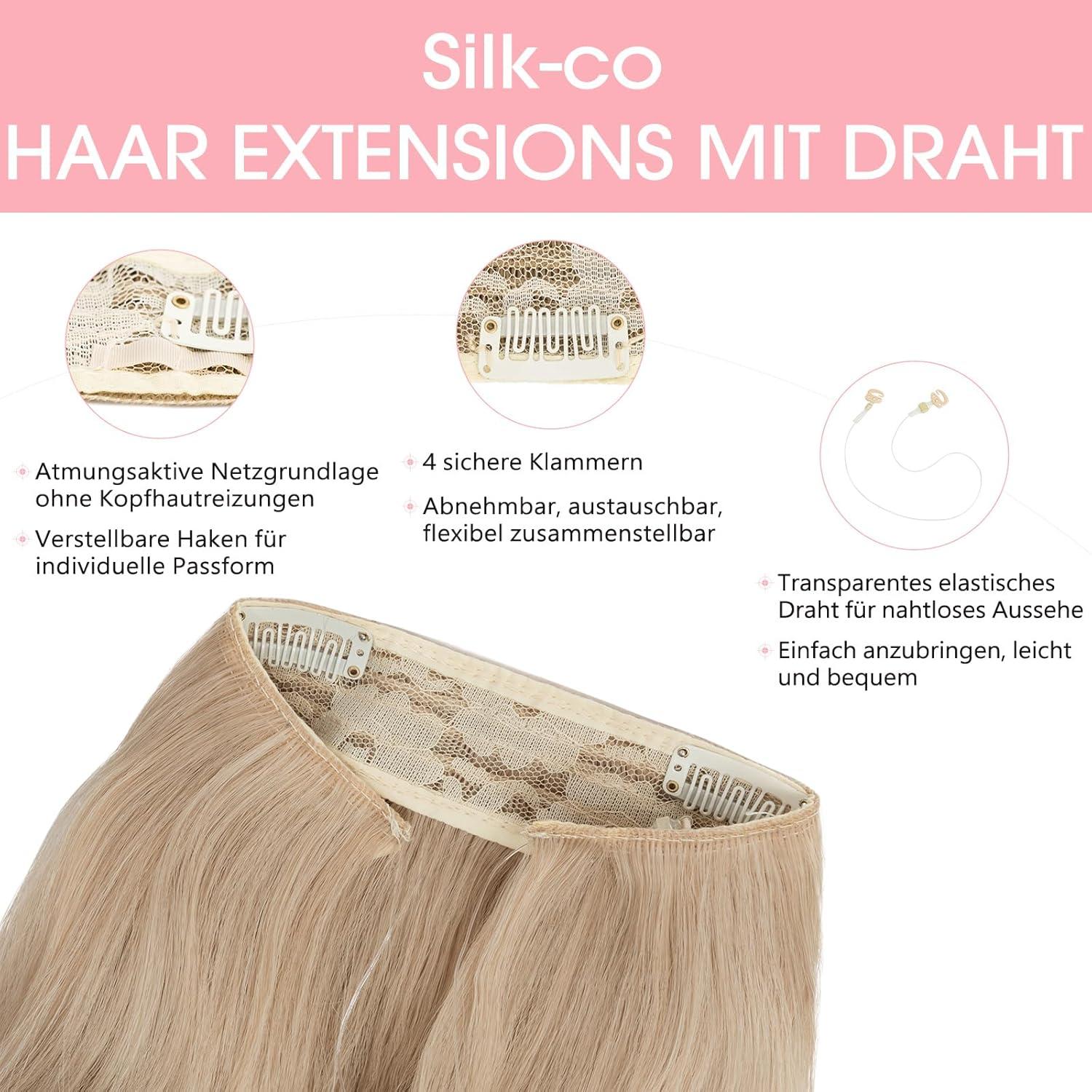 Silk-Co Adjustable Hair Extensions with Rubber Band - Long Corrugated ...