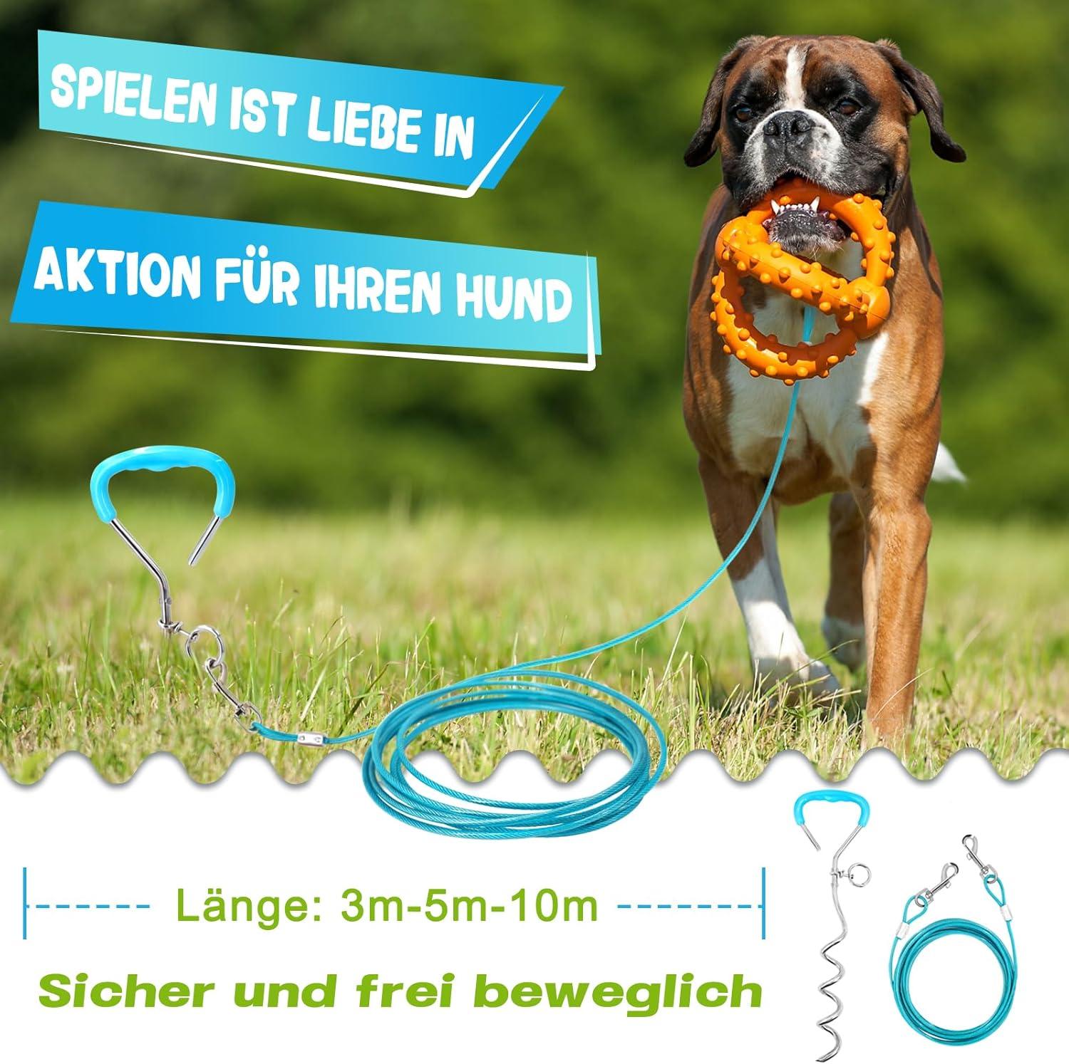Super Floor Anchor Dog Leash - 10m Green Earth Anchor for Large Dogs ...