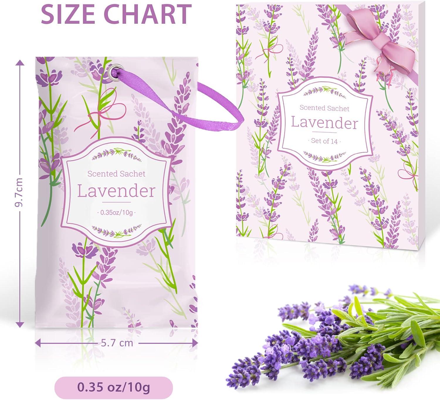 SCENT-HI Premium Lavender Fragrance Bags - 14 Bags for Clothing Drawers ...