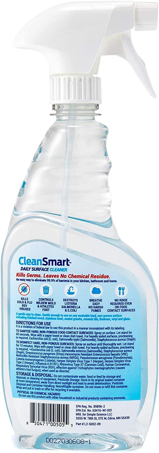 CleanSmart Daily Surface Cleaner & Pet-Safe Disinfectant 23oz Spray ...