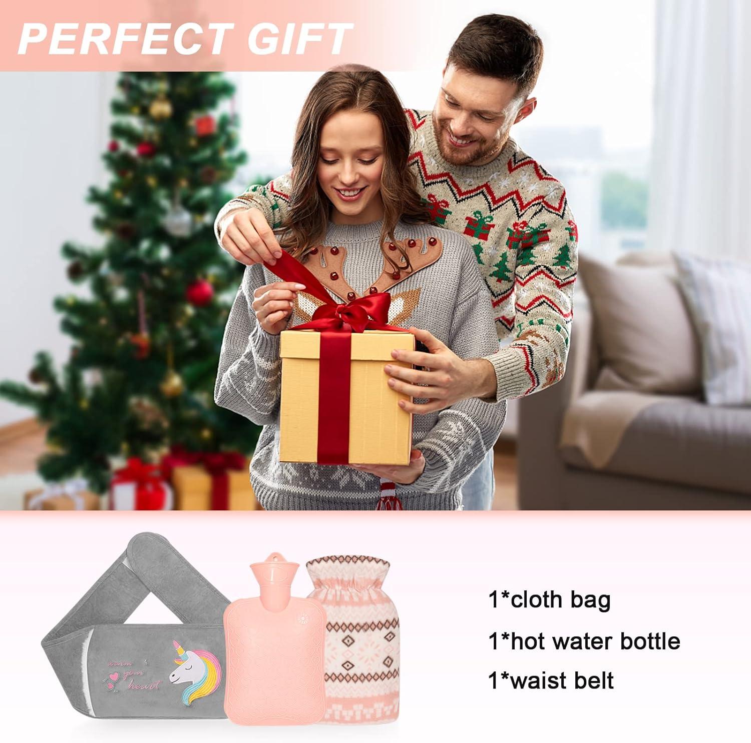 Votuku Unicorn Heat Bottle with Fluffy Cover & Belt - Soft Plush Hot ...