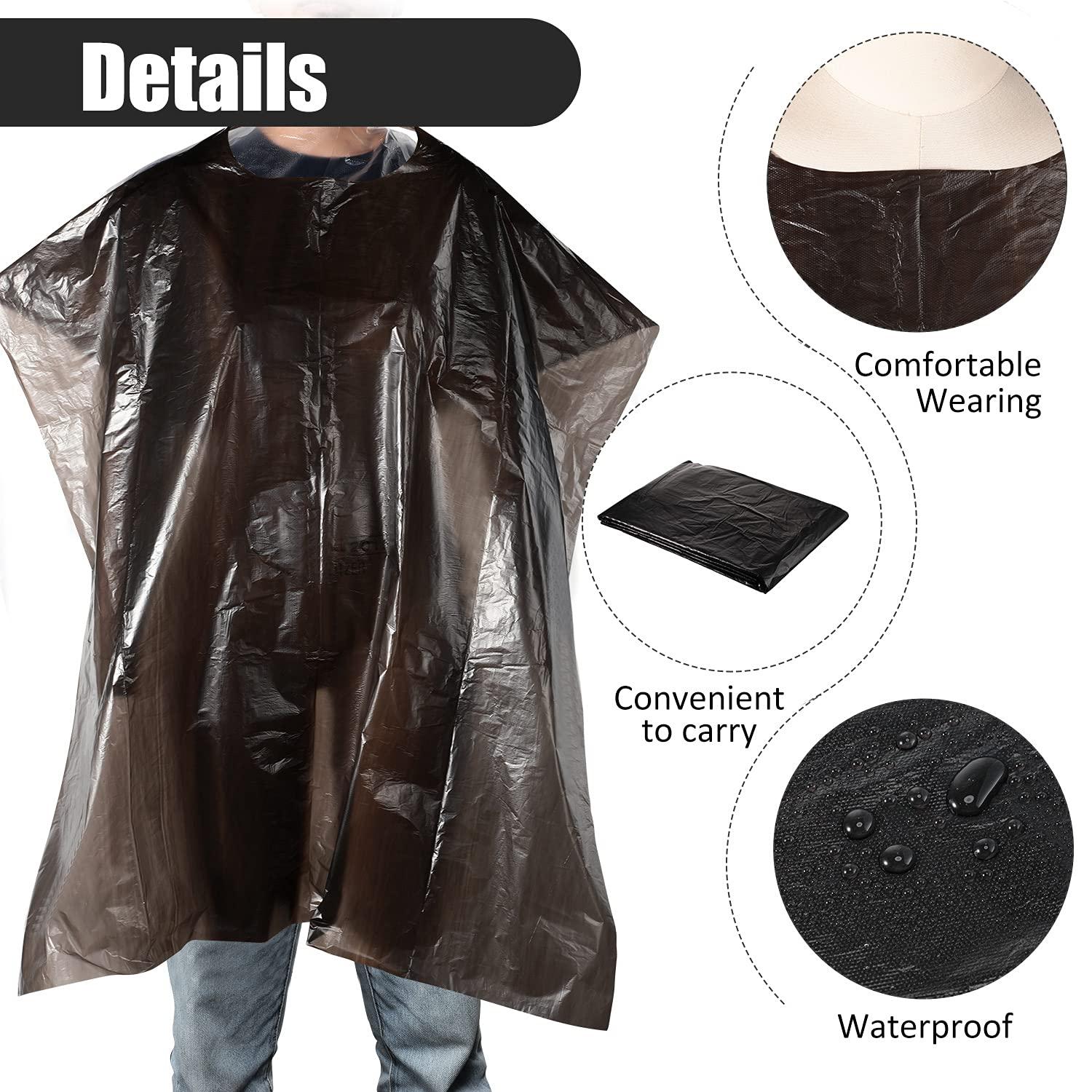Pack of 100 Black Salon Capes - Disposable Waterproof Hair Dye Apron ...