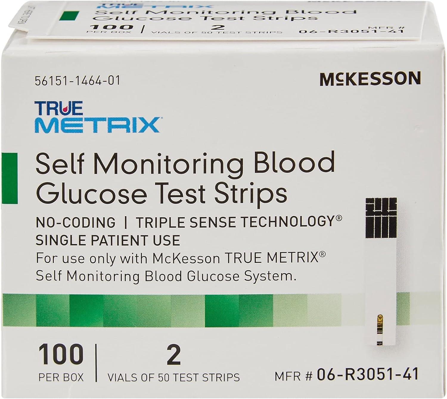 McKesson TRUE METRIX Blood Glucose Test Strips - 100 Strips (1 Pack, 2 ...