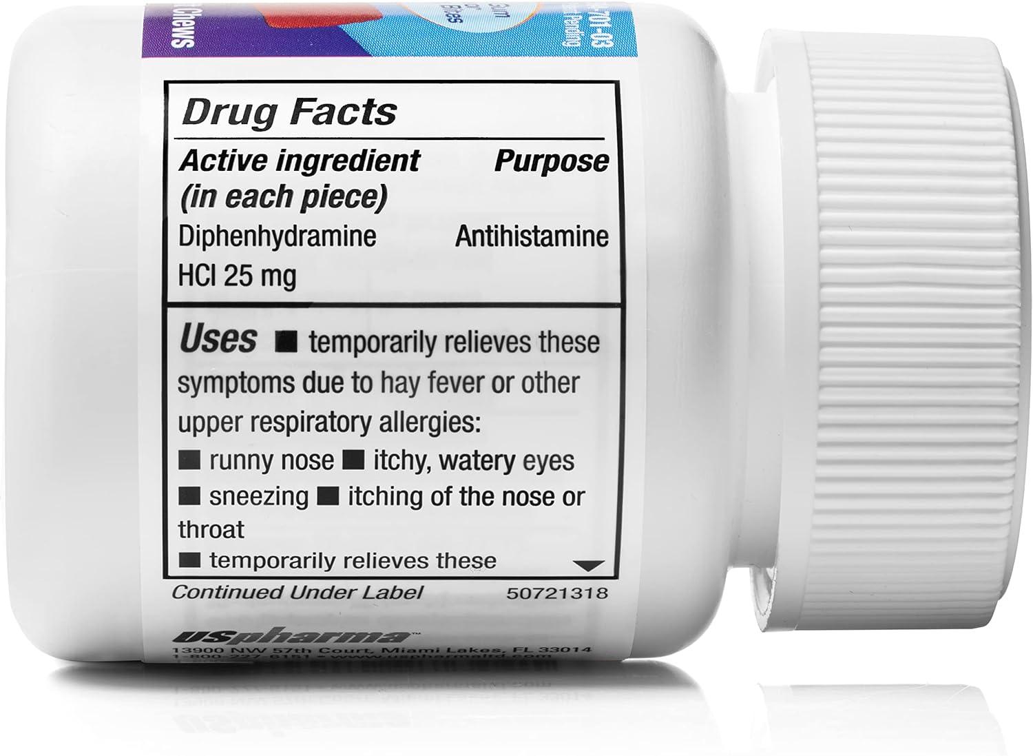 FirstCare 25MG Allergy Relief Soft Chews 10 Count - Bubble Gum Flavor ...