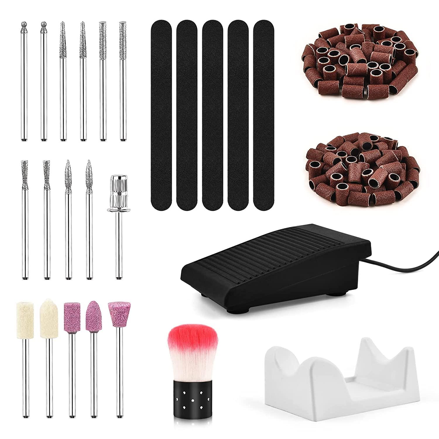 JUEMEL Professional Nail Drill Machine 35000rpm with Foot Pedal ...