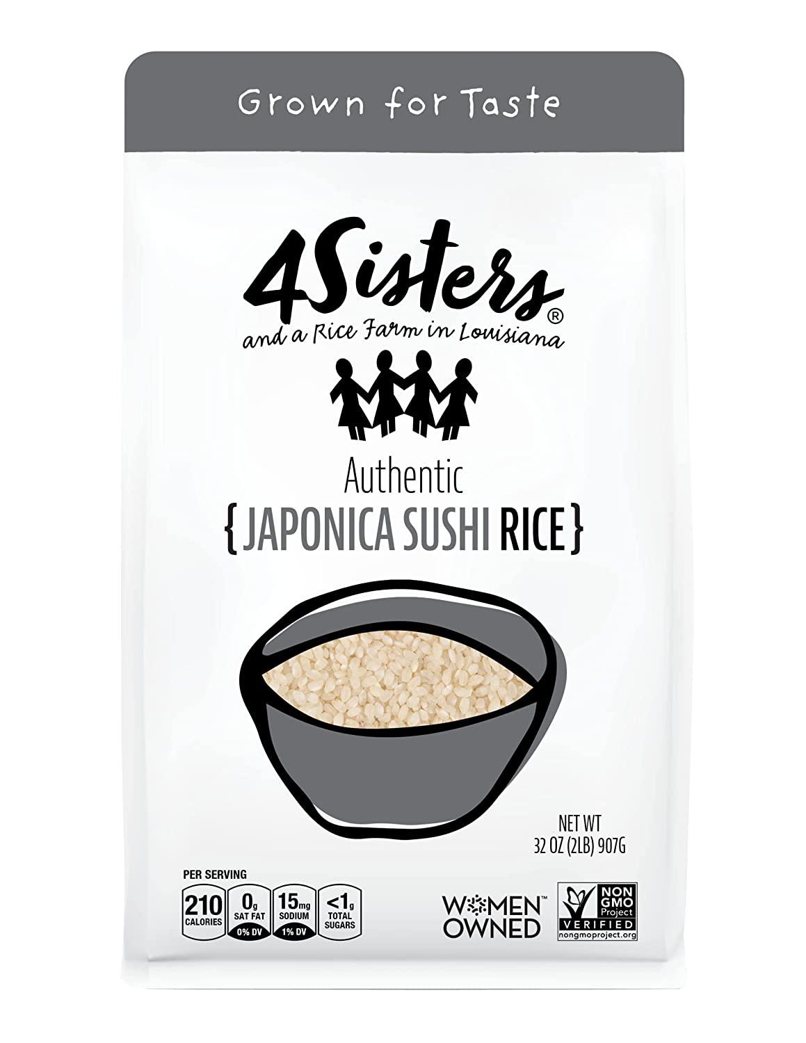 4Sisters Short Grain Japonica Sushi Rice - 2lb - Sustainably Grown by Women Owned Farm | Buy Now ...