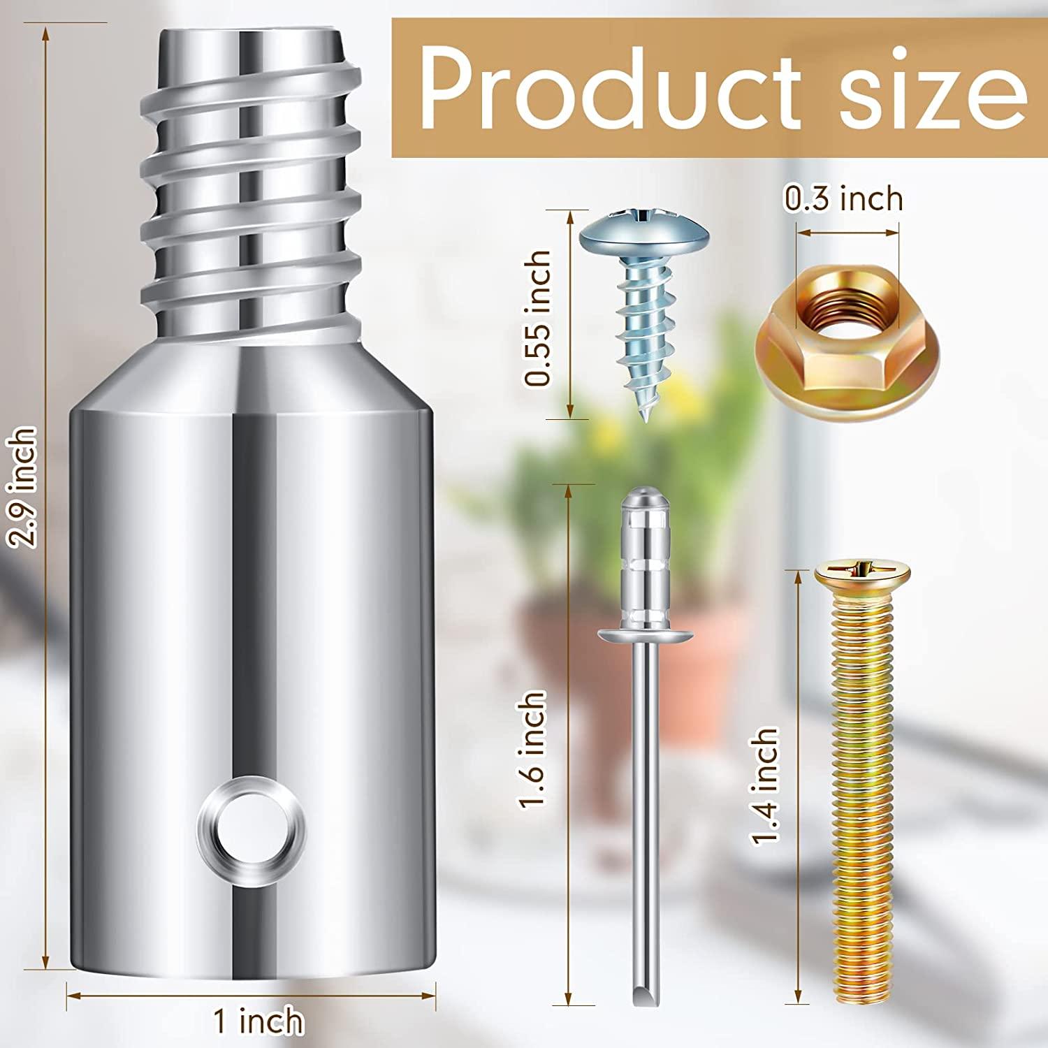 6 Pcs Threaded Tip Replacement Kit for Extension Poles - Metal Threaded ...