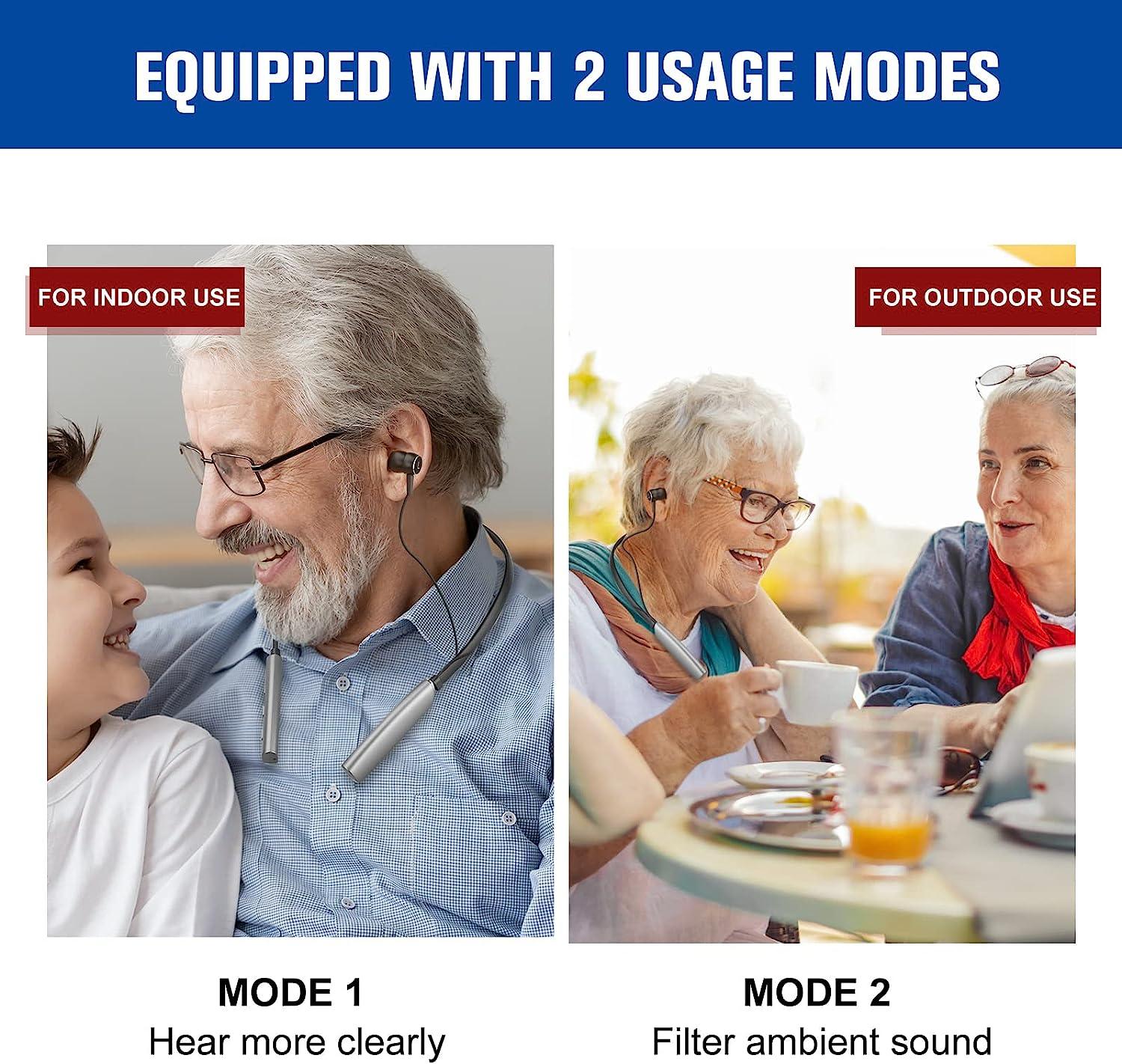 CESLIFF Rechargeable Hearing Aids - Wireless Neckband Amplifier for ...