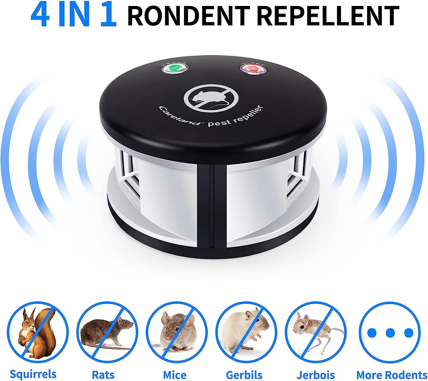 Careland Ultrasonic Repellers 4-in-1 Rodent Repellent | Indoor Pest ...