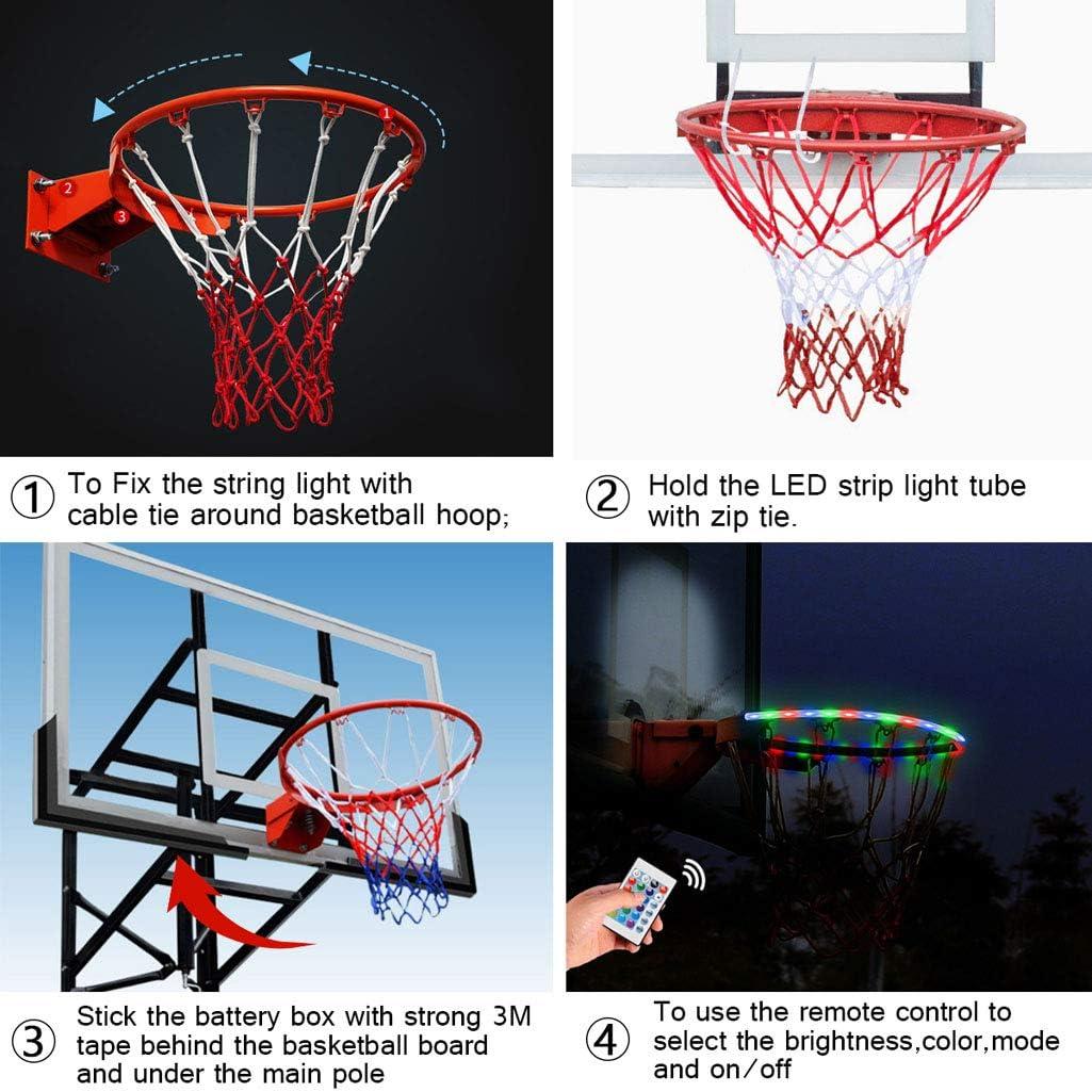 Wenosda LED Basketball Hoop Lights | Remote Control | Waterproof | 16 ...