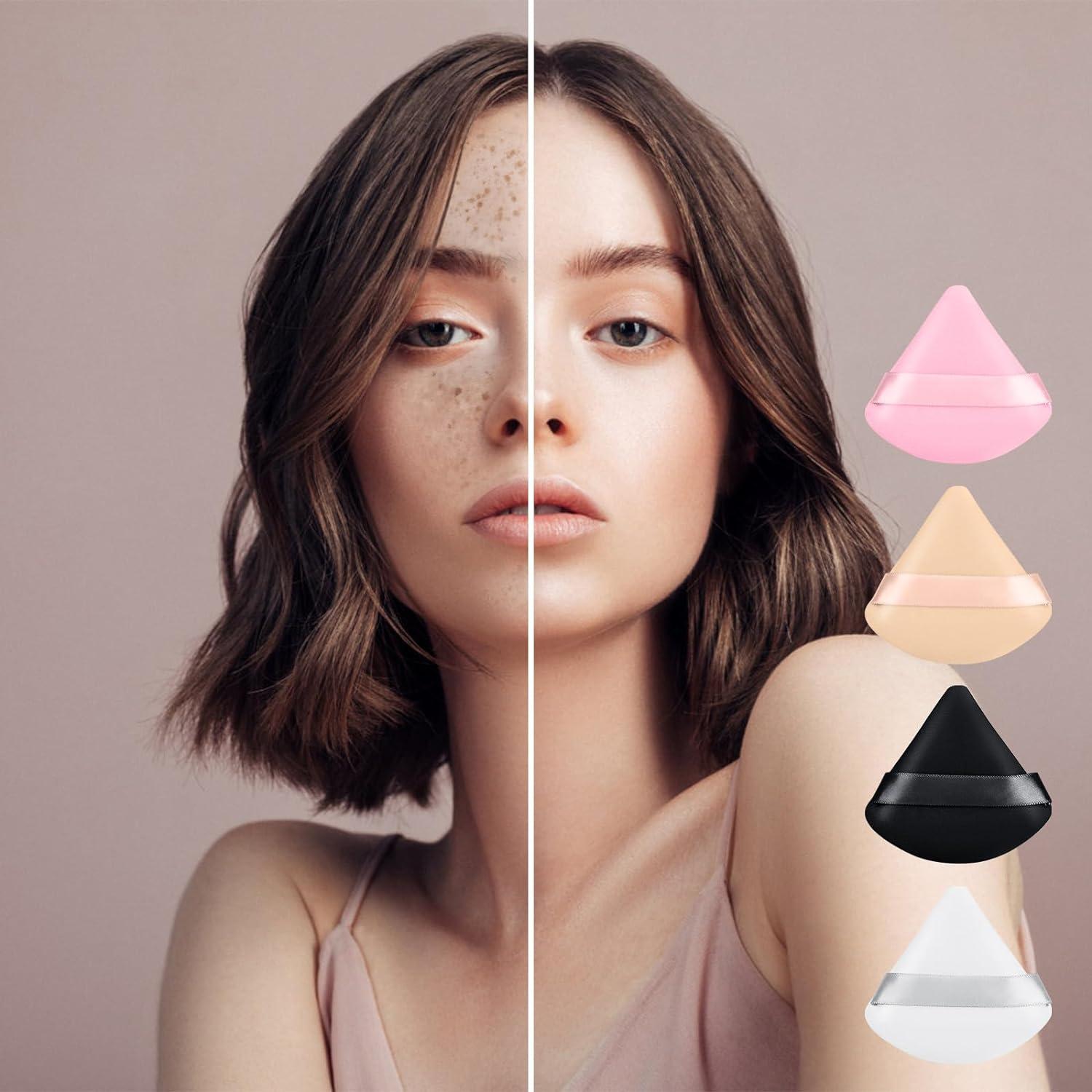 10pcs Triangle Velour Makeup Puffs for Loose Powder - White | Buy Now ...