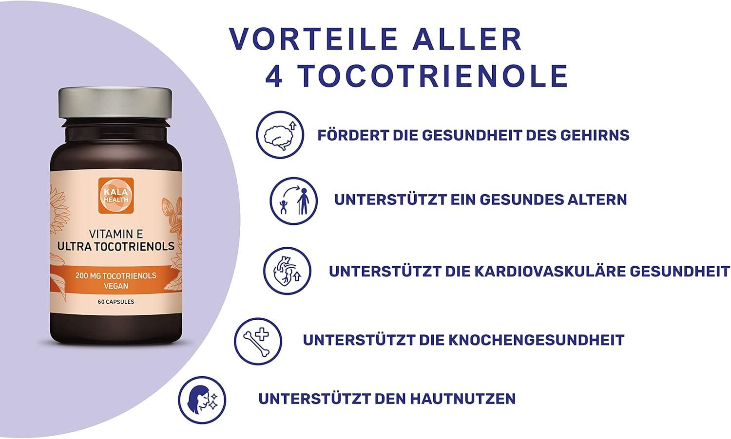 Kala Health Ultra Tocotrienol 200mg - 100% Vegan Vitamin E with All 4 ...