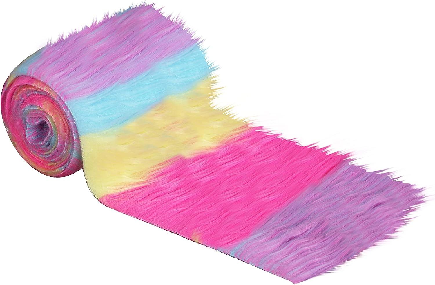 FabricLA Shaggy Faux Fur Roll - 4 X 60 Inches Trim Fur Rolls - Pastel ...