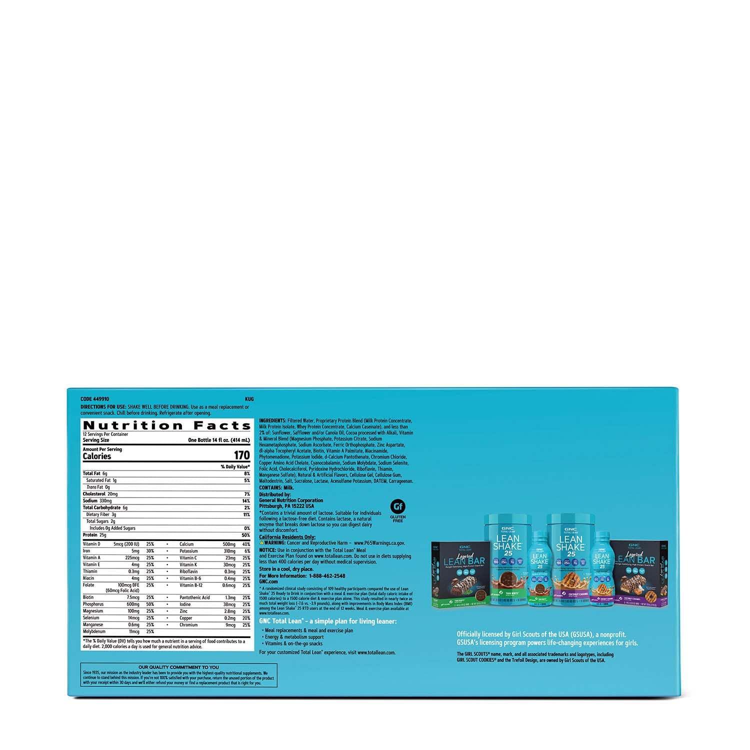 GNC Total Lean Lean Shake 25 To Go Bottles | Low-Carb Protein Shake ...