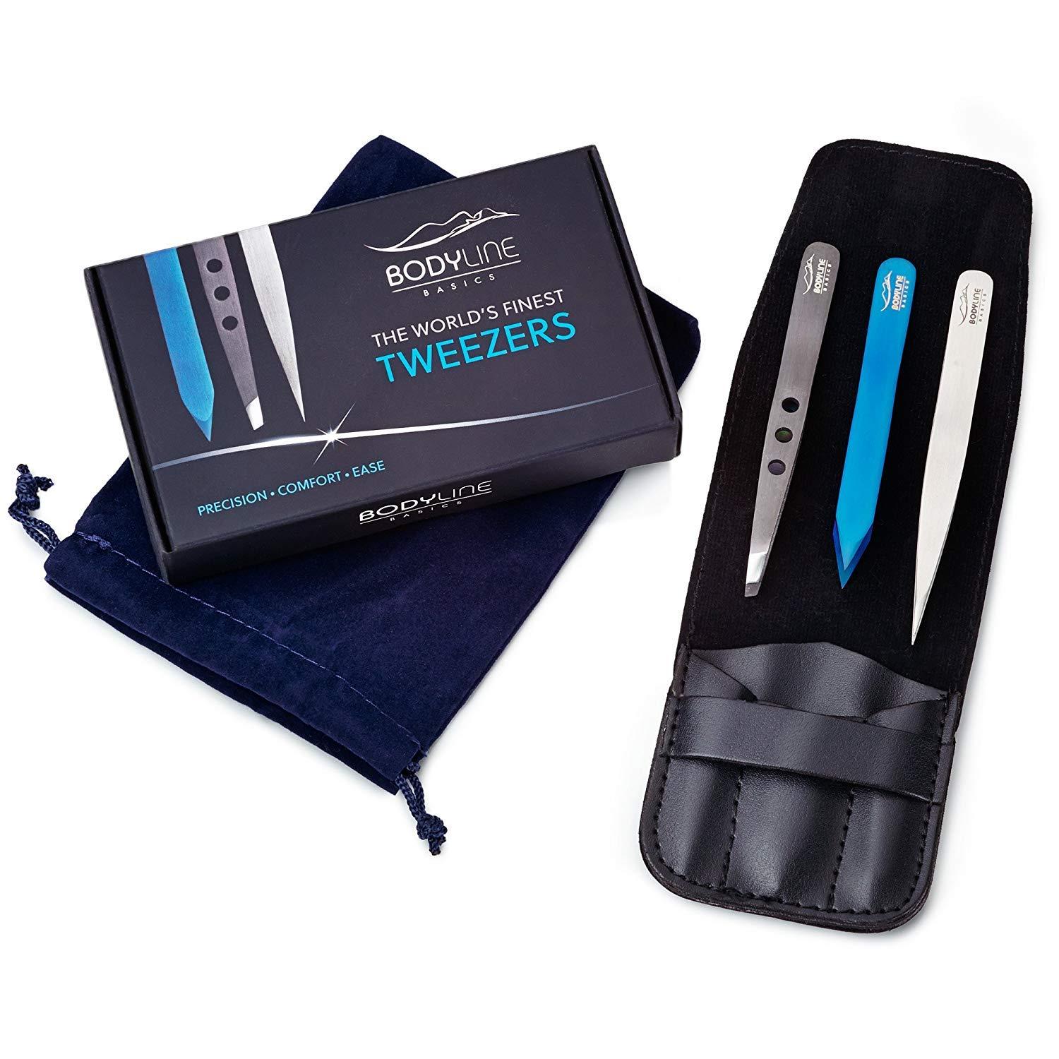 Bodyline Basics Precision Tweezer Set for Facial Hair Removal - Ideal ...