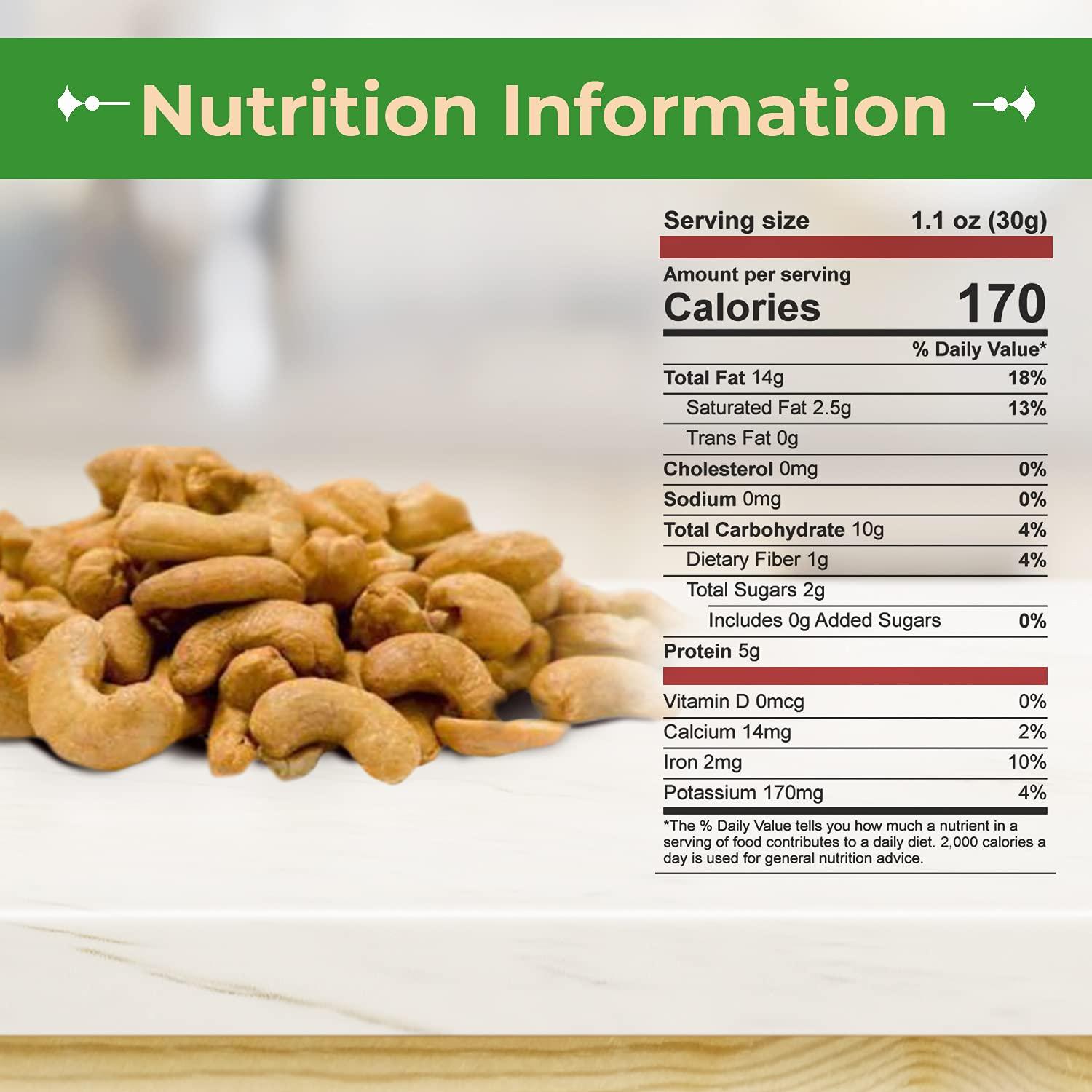 Sincerely Nuts Roasted Unsalted Whole Cashews - High Protein Everyday Snack - Vegan Keto Kosher ...