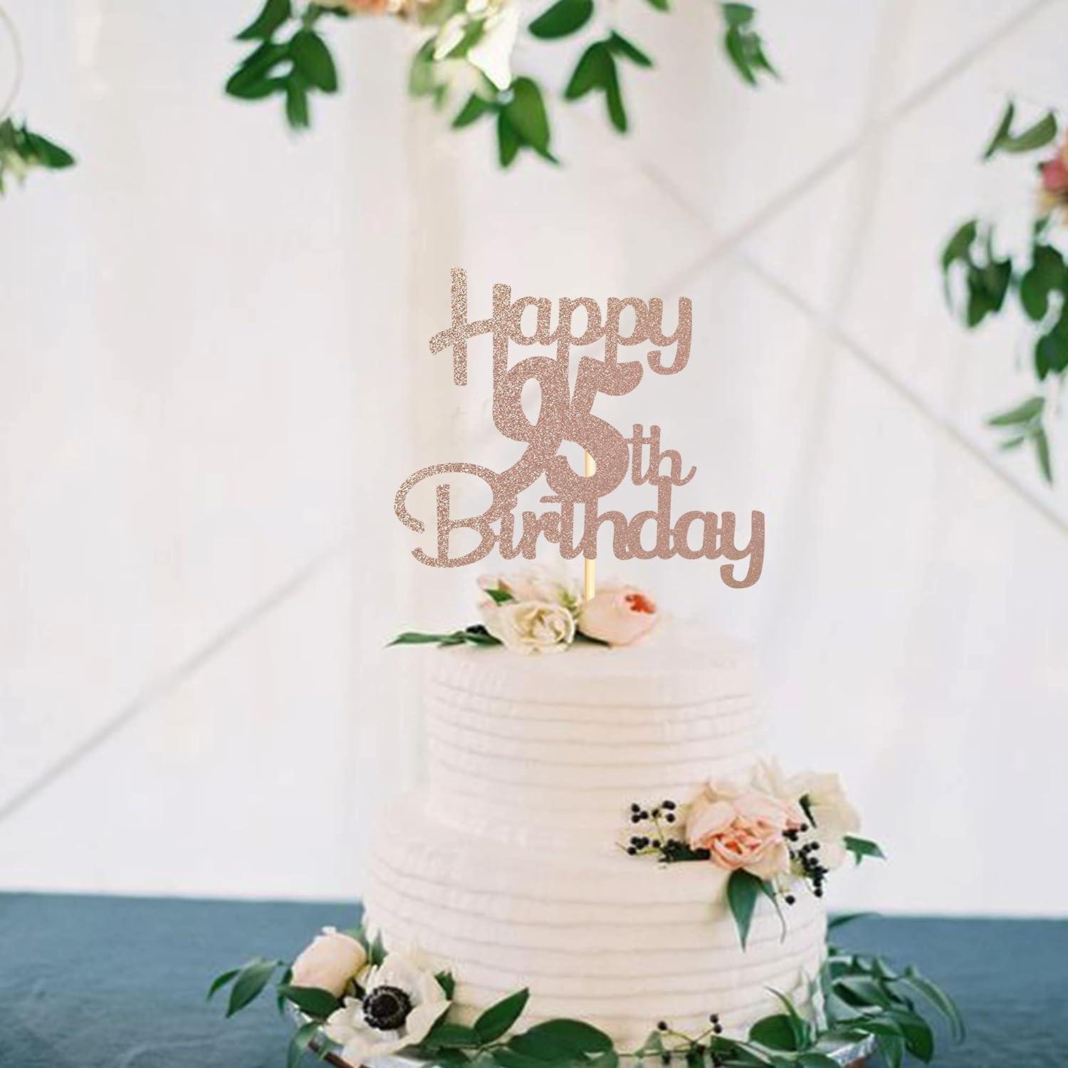 Sotpot Rose Gold Glitter 95 Cake Topper 95th Birthday Cake Decorations ...